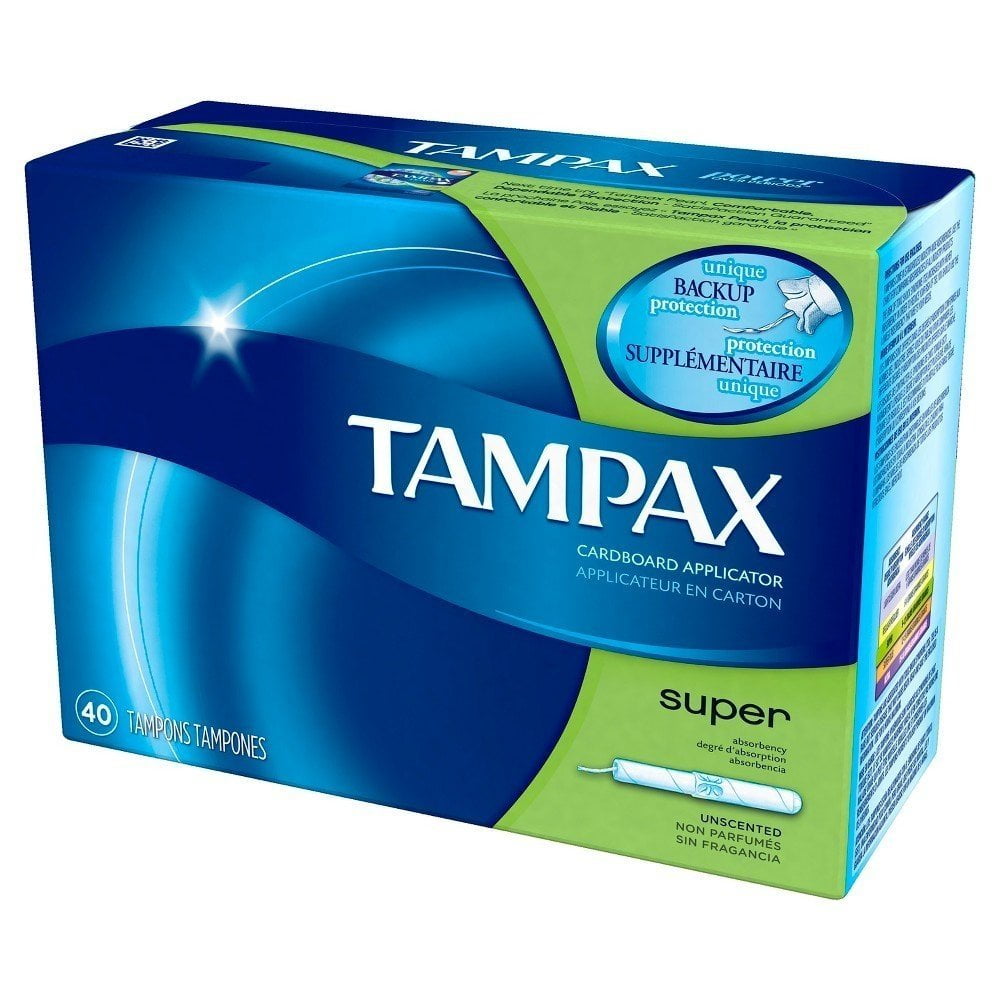 Tampax Tampons with Flushable Cardboard Applicator - Super - 40 ct ...