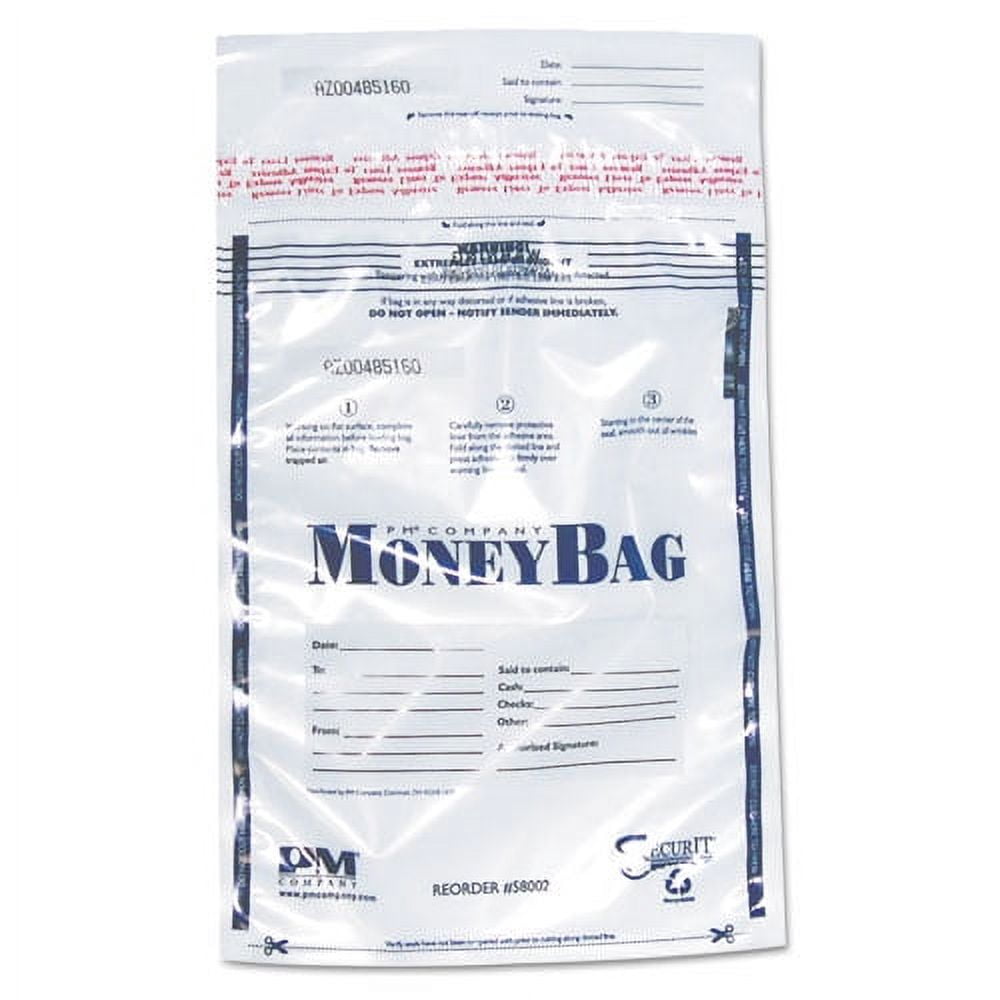 Tamper-Evident Deposit Bag, Plastic, 9 X 12, Clear, 100/pack | Bundle ...