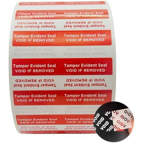 Tamper Evident Stickers, 2" x 1" Security Stickers, 1000 Tamper Proof ...