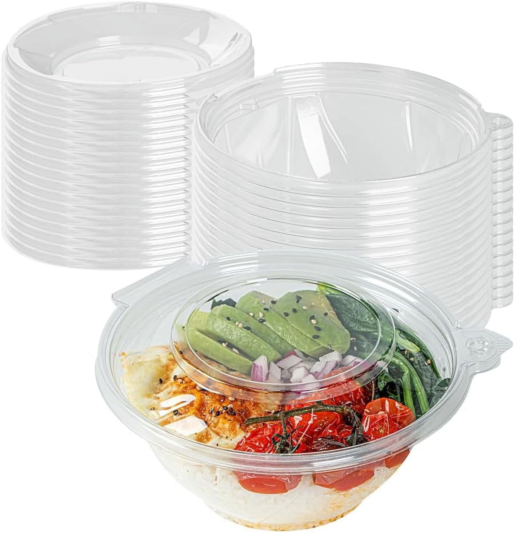 Tamper Tek 24 Ounce Round Bowls 100 Durable To-Go Salad Boxes - Tamper ...