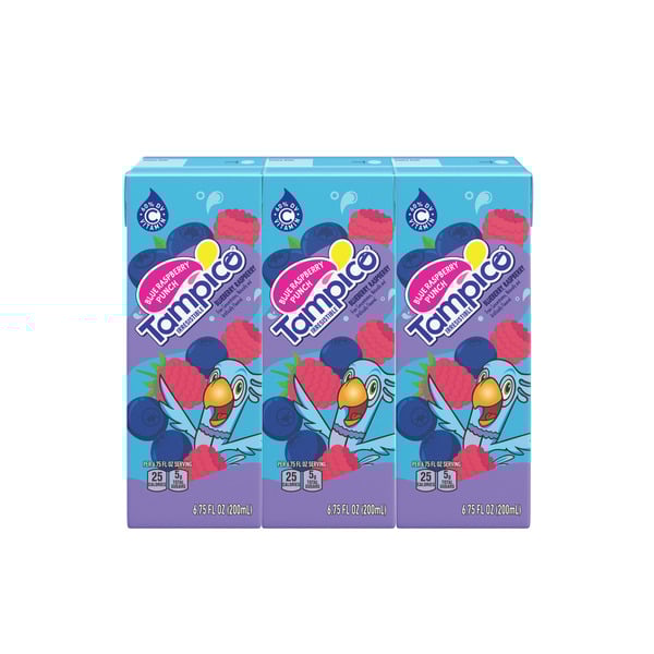 Tampico Blue Raspberry Fruit Punch Juice Drink, 6.75 fl oz Boxes (3 ...