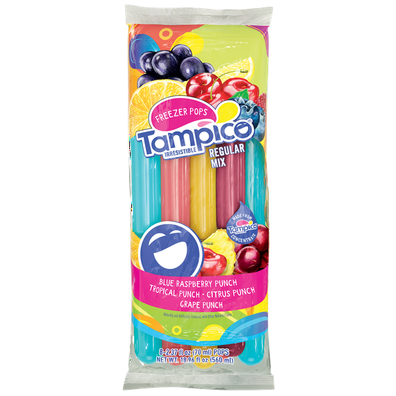Tampico Freezer Ice Pops, Citrus, Tropical, Blue Raspberry, and Grape ...
