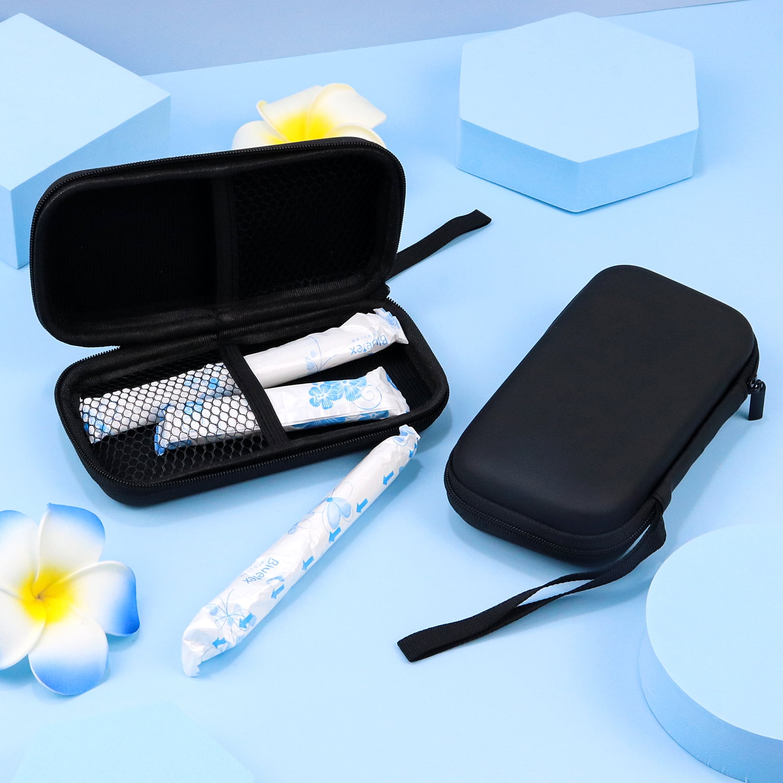 Tampon Storage Bag pack of 2,Black Tampon Holder Bag with Zipper 6.3*3. ...