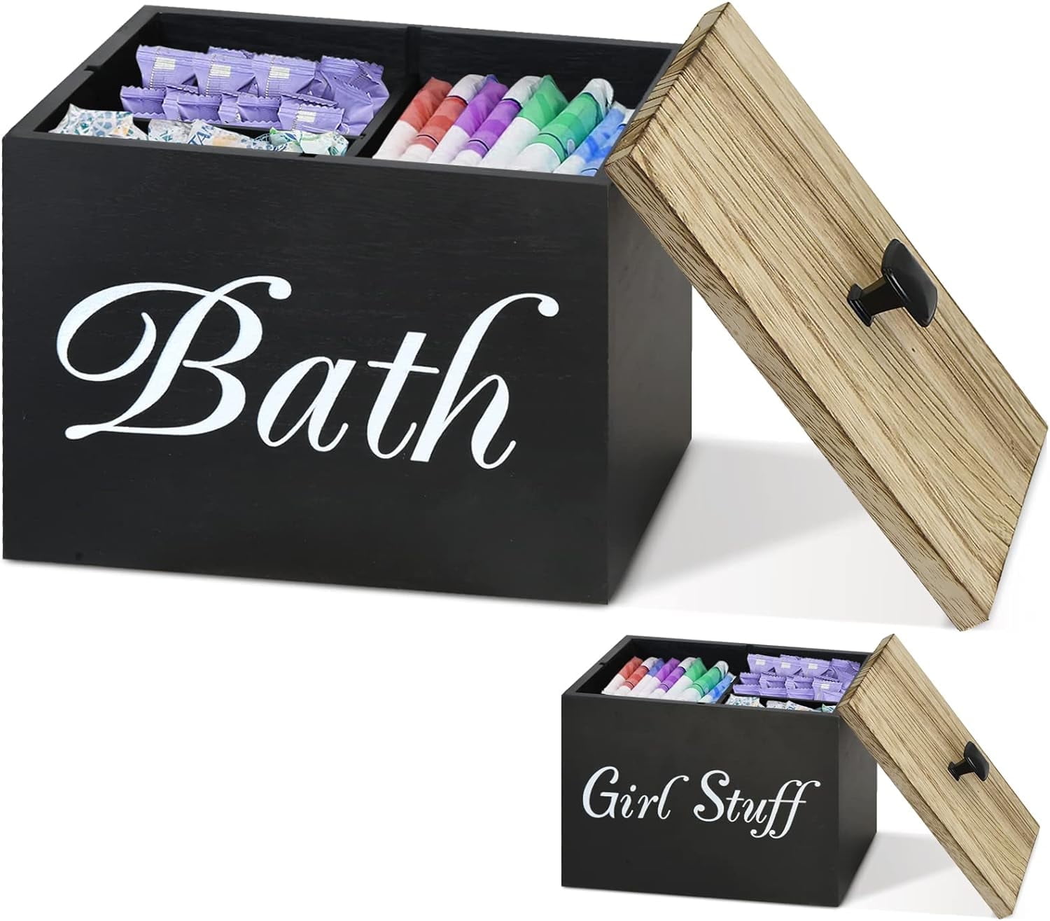Tampon Storage Bathroom Container with Lid, Tampon Holder for Bathroom ...