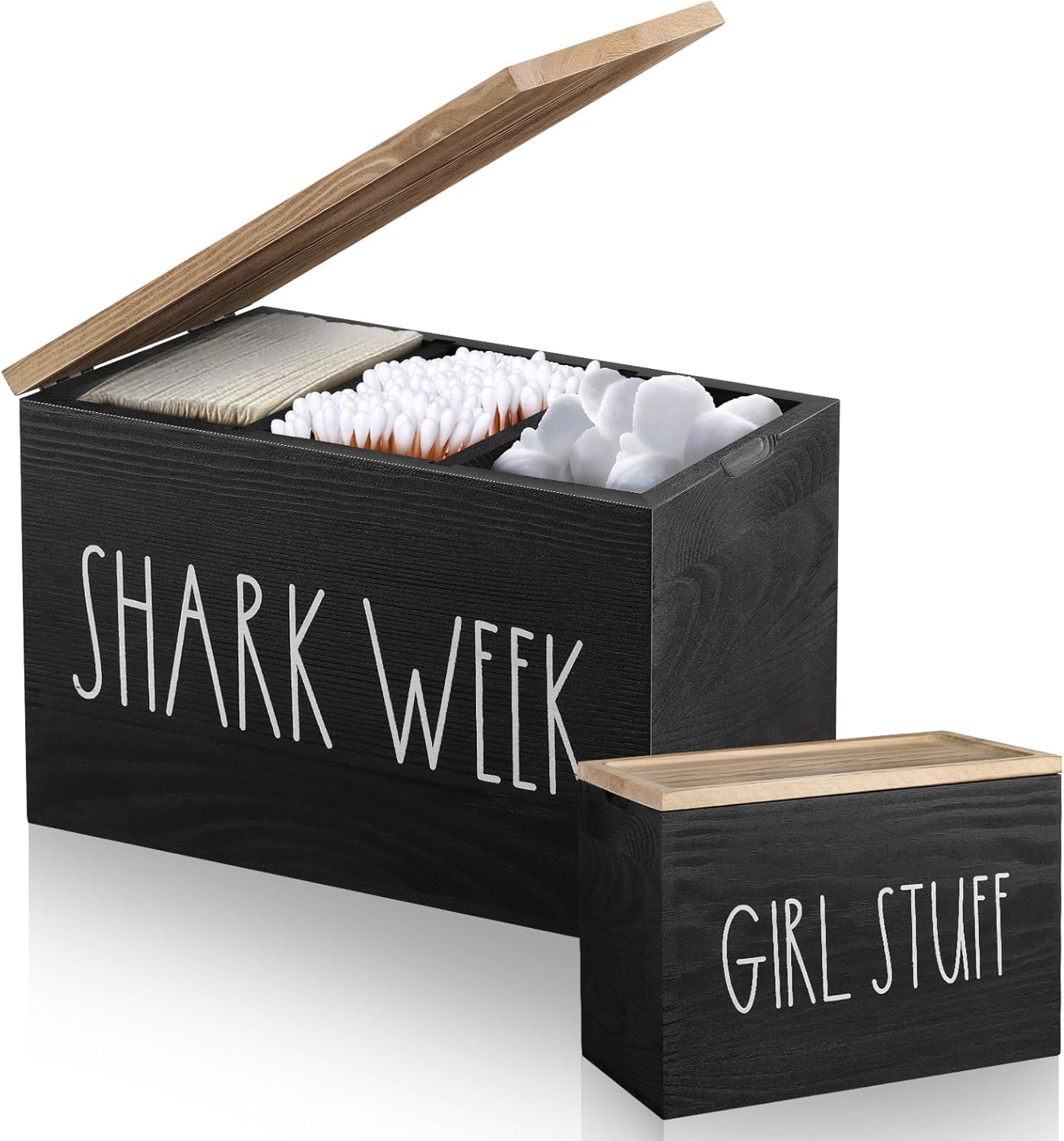 Tampons Holder for Bathroom, Pad and Tampon Organizer with Tray Lid ...