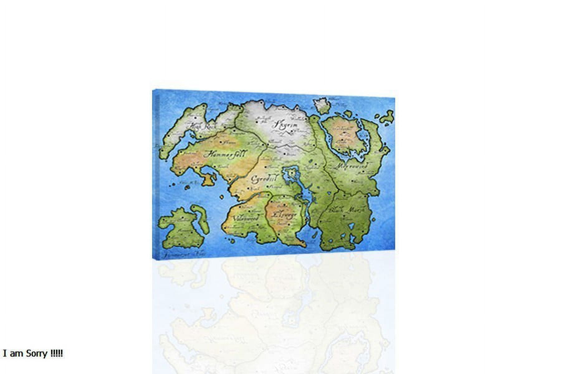 Tamriel Map - CANVAS OR PRINT WALL ART - Walmart.com