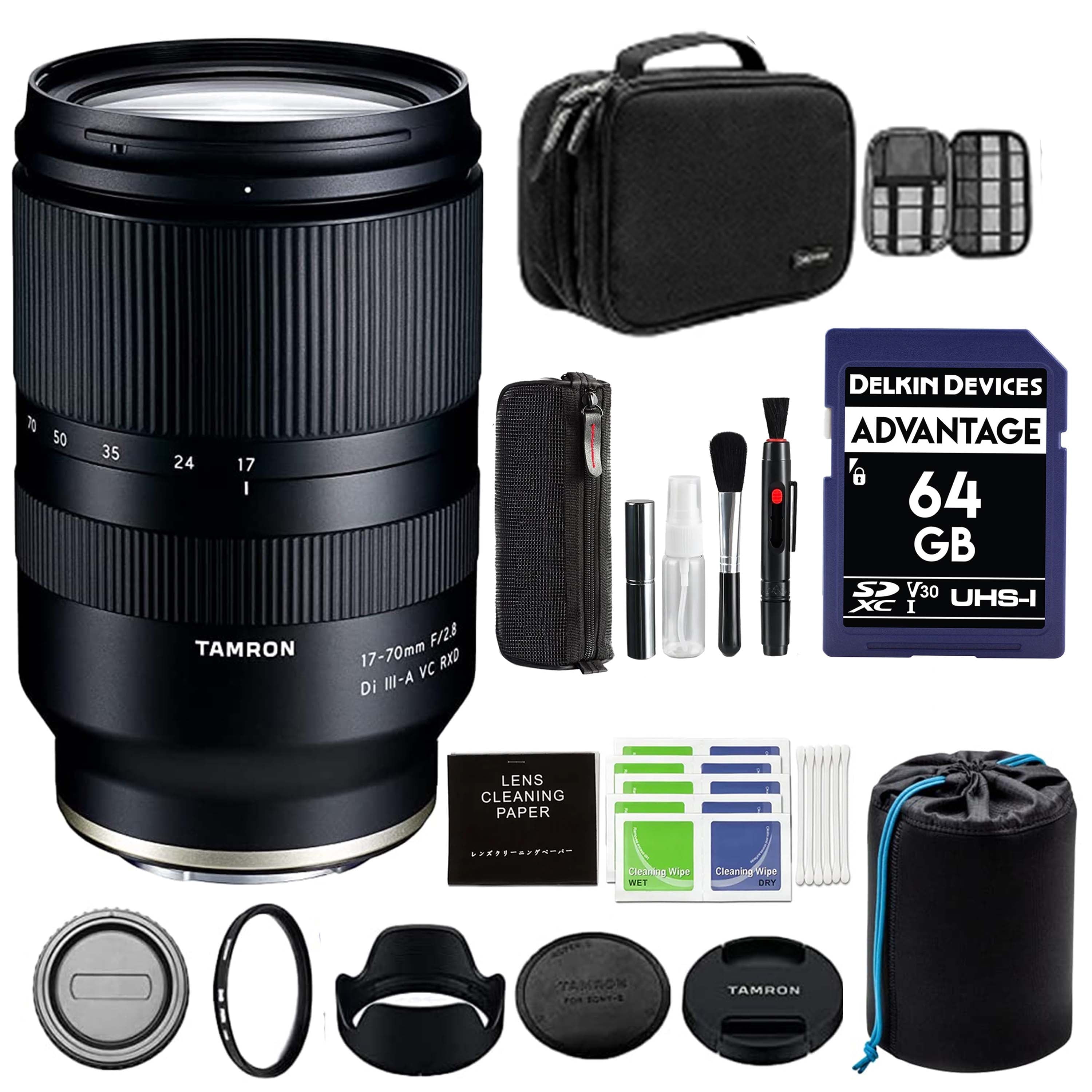 Tamron 17-70mm F/2.8 Di III-A VC RXD Lens for Sony E Mount with Advanced Accessory and Travel ...