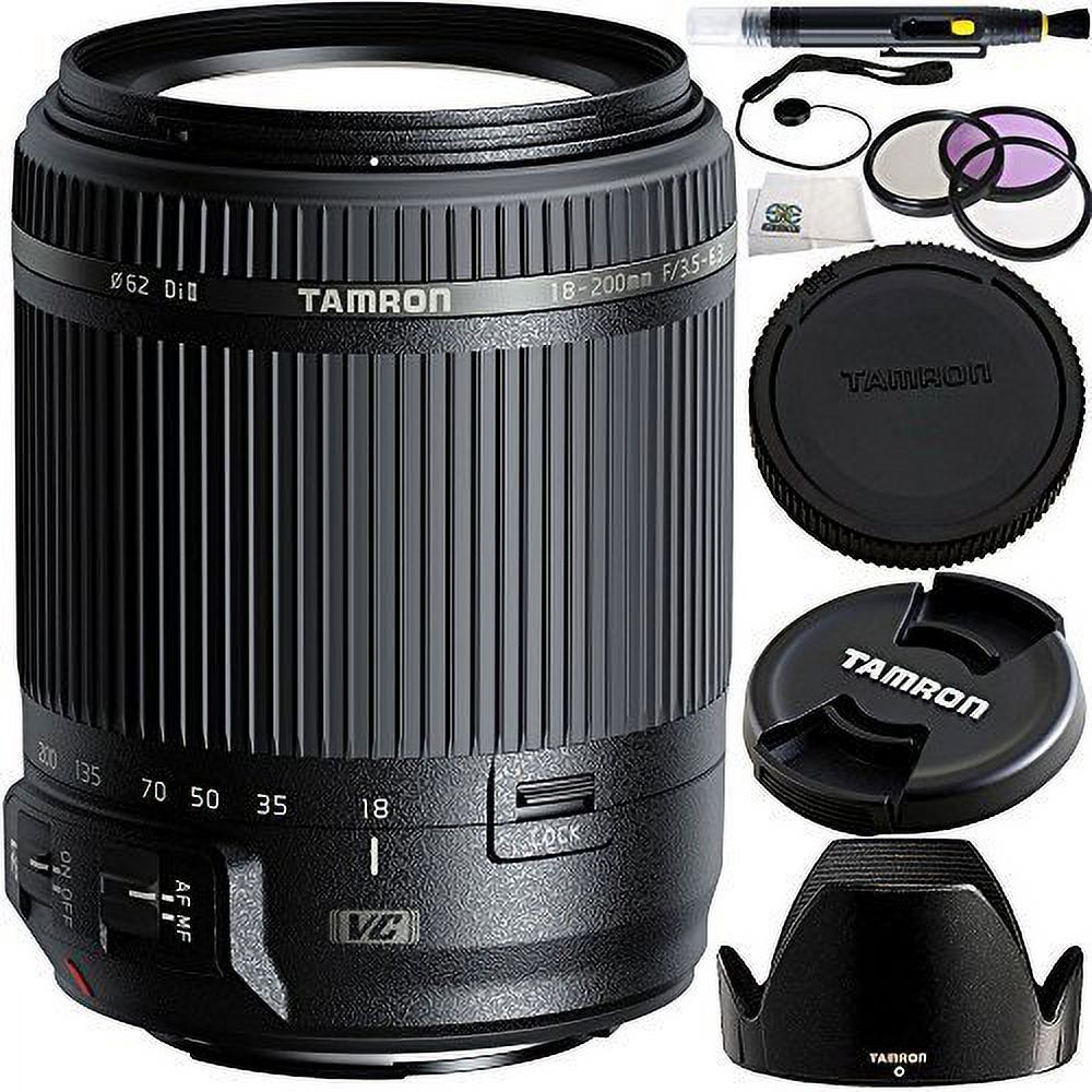 Tamron 18-200mm f/3.5-6.3 Di II VC Lens for Canon EF 9PC Accessory Kit ...