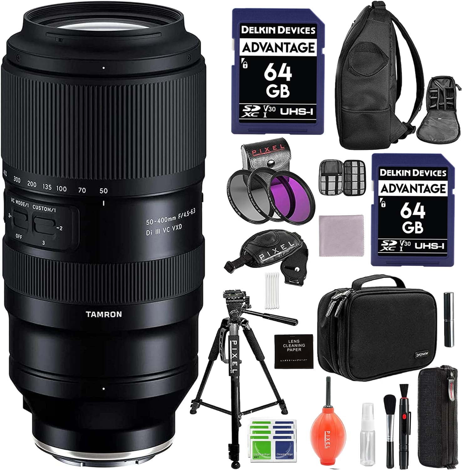 Sony E Tamron 50-400mm f/4.5-6.3 + Accessory & Travel Bundle | 6 Year ...