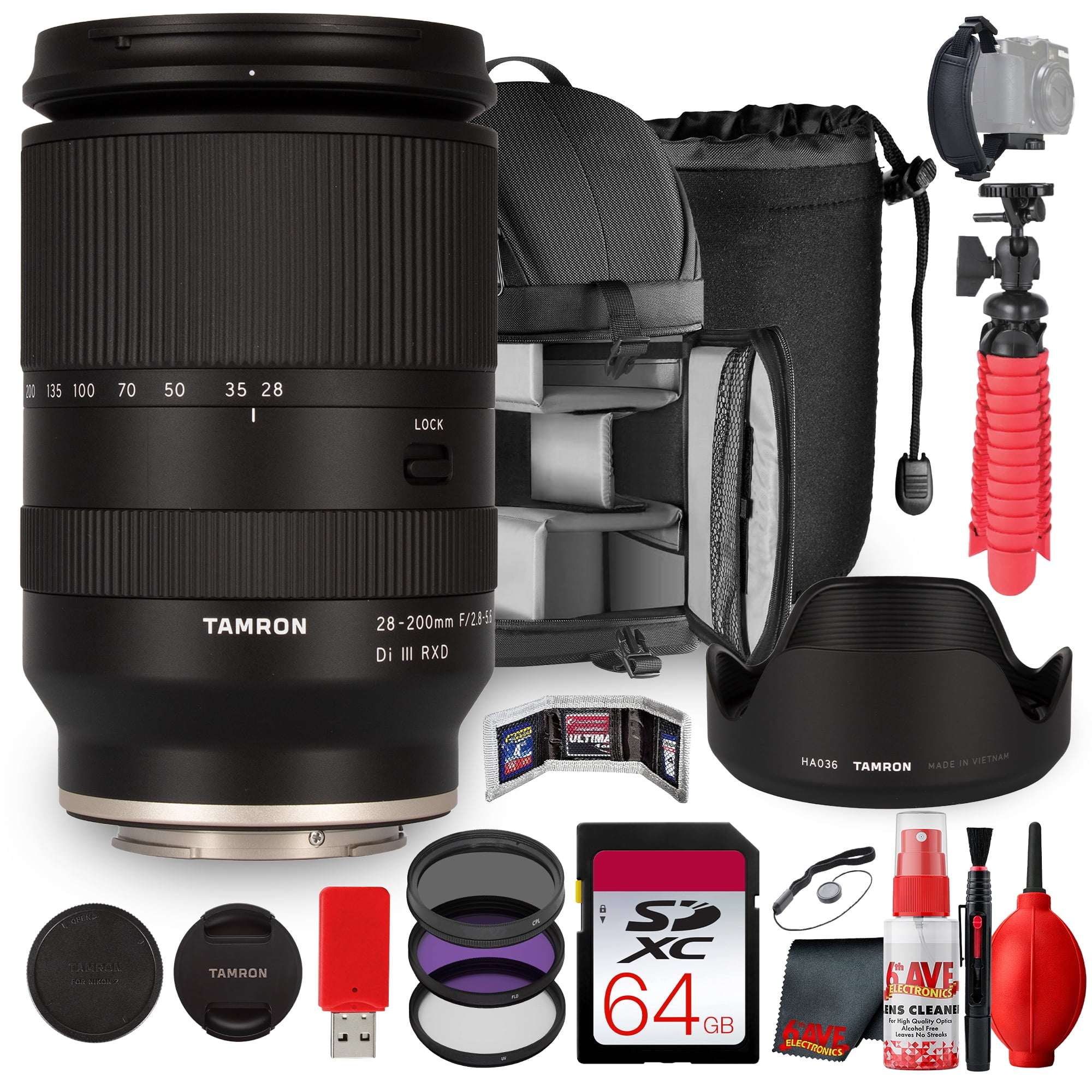 Tamron 28–200mm F/2.8–5.6 Di III RXD Lens Bundle (Sony E)(International ...
