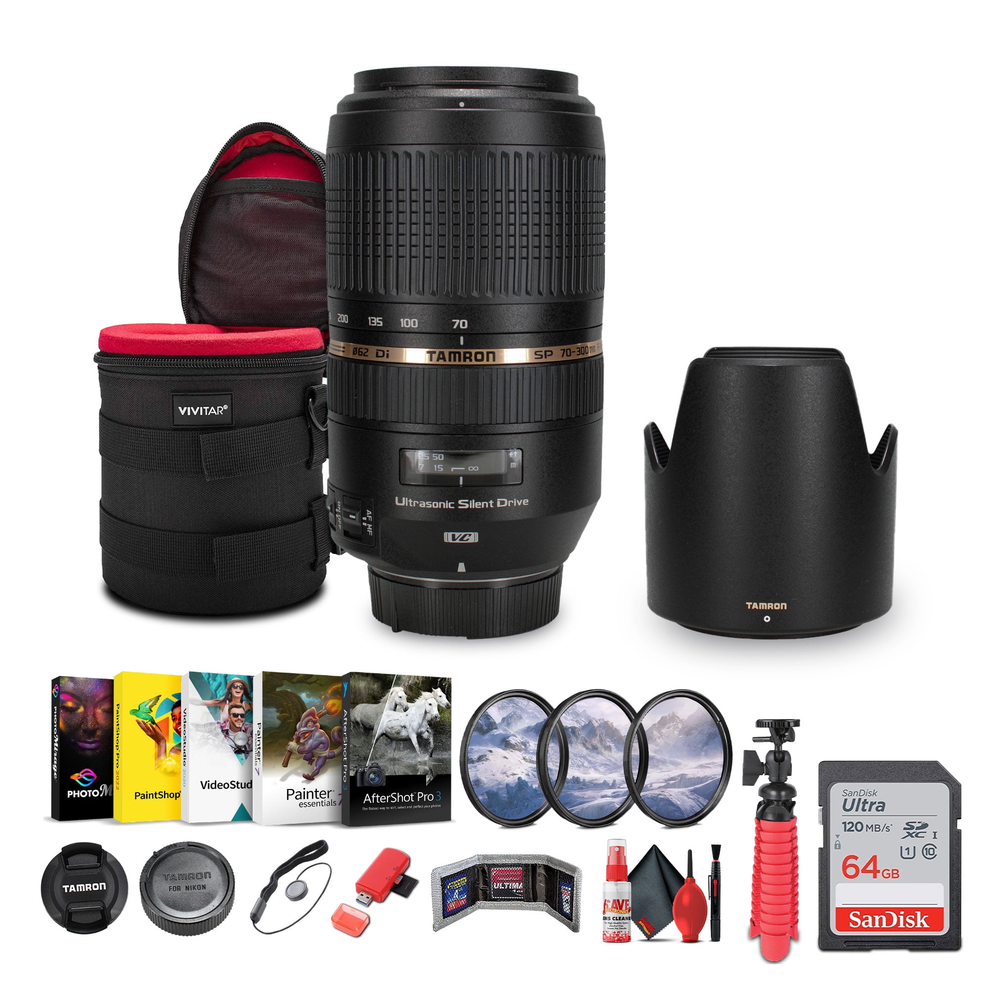 Tamron SP 70-300mm f/4-5.6 Di VC USD Telephoto Zoom Lens for Nikon ...