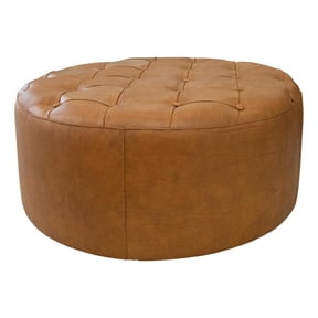 Shop Round Leather Ottomans for Living Room Furniture at Walmart