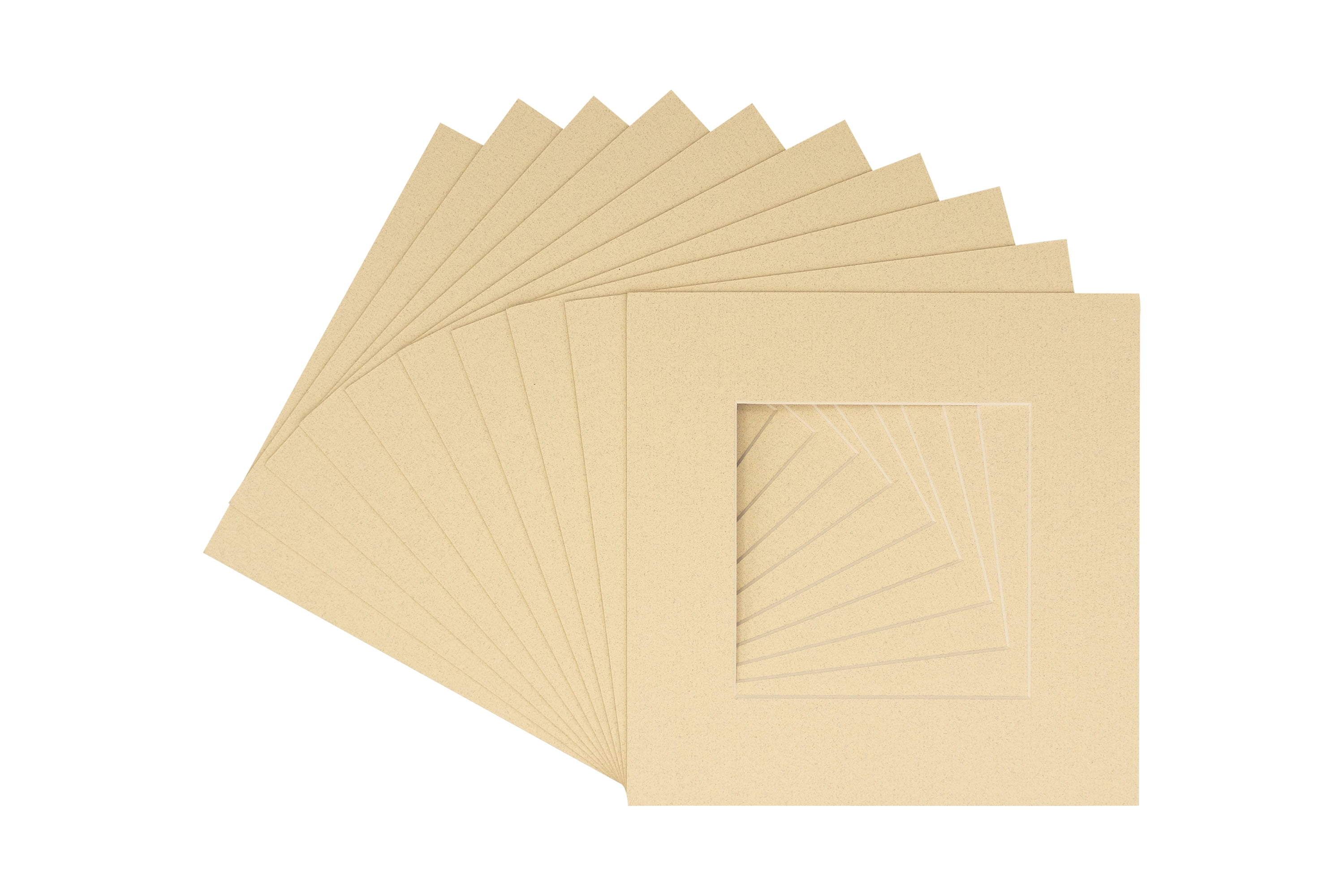 Tan Acid Free 12x12 Picture Frame Mats with White Core Bevel Cut for ...