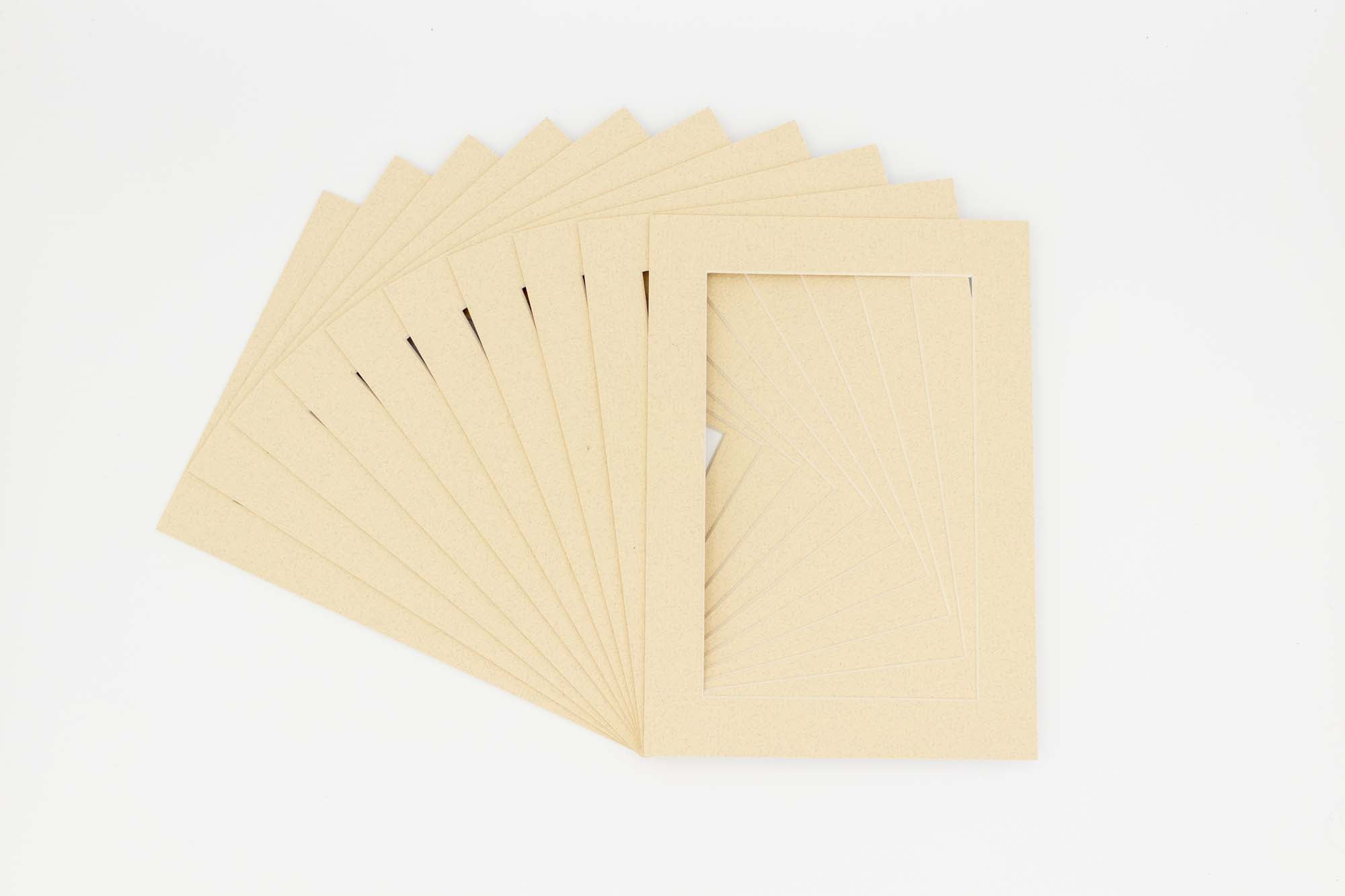 Tan Acid Free 8x10 Picture Frame Mats with White Core Bevel Cut for 5x7 ...