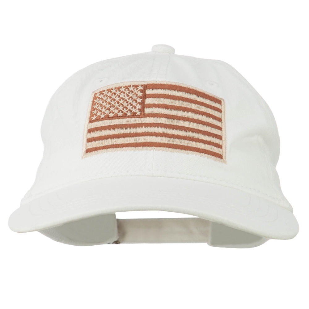 Tan American Flag Embroidered Washed Cap - White OSFM - Walmart.com
