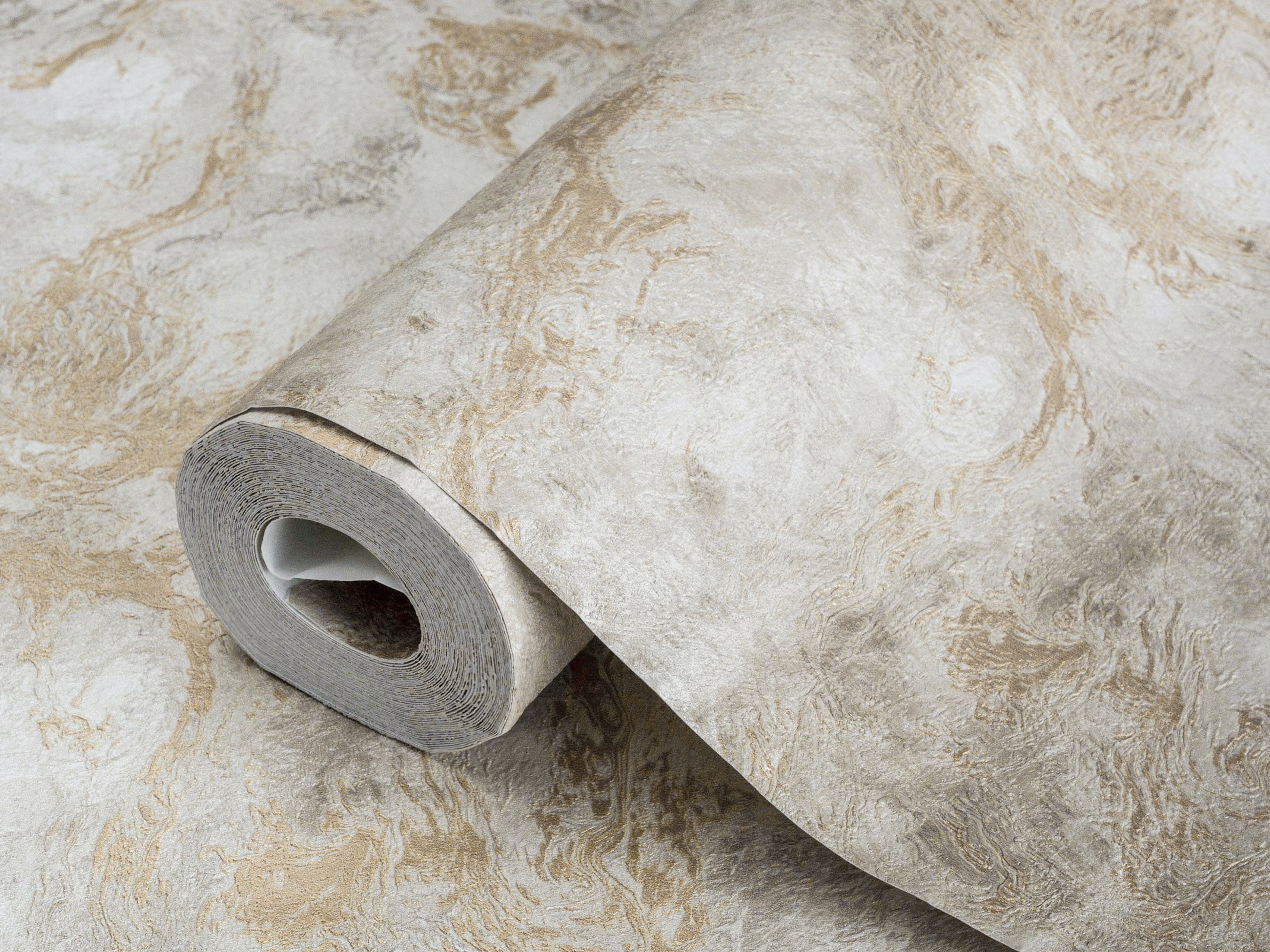 Tan-Brown Embossed Textured Wallpaper, Stylish Wallcovering Roll, 41.7 ...