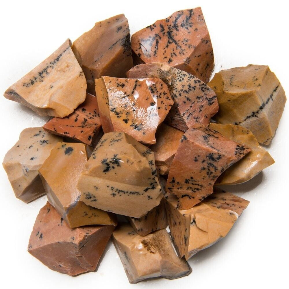 Tan Dendritic Jasper - Rough Rocks for Tumbling for Dispelling Fear and ...