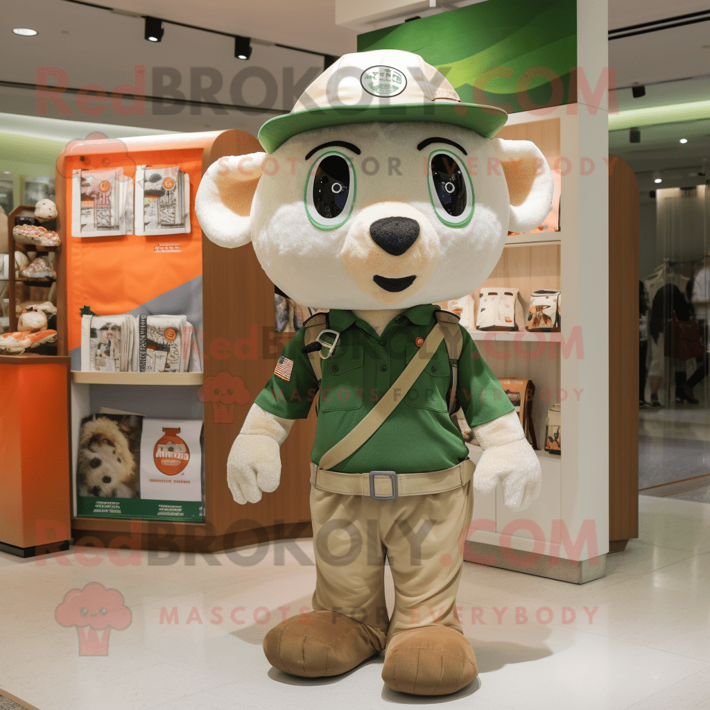 Tan Irish Flag REDBROKOLY mascot costume character dressed with a Cargo ...