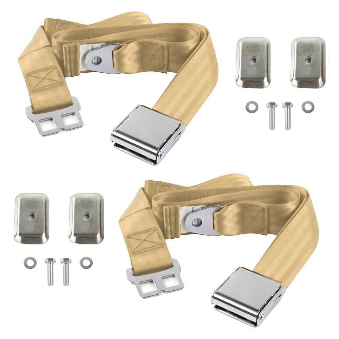 Tan Lap Bucket Seat Belt Kit with Bracketry for 1957-1960 Ford Truck ...