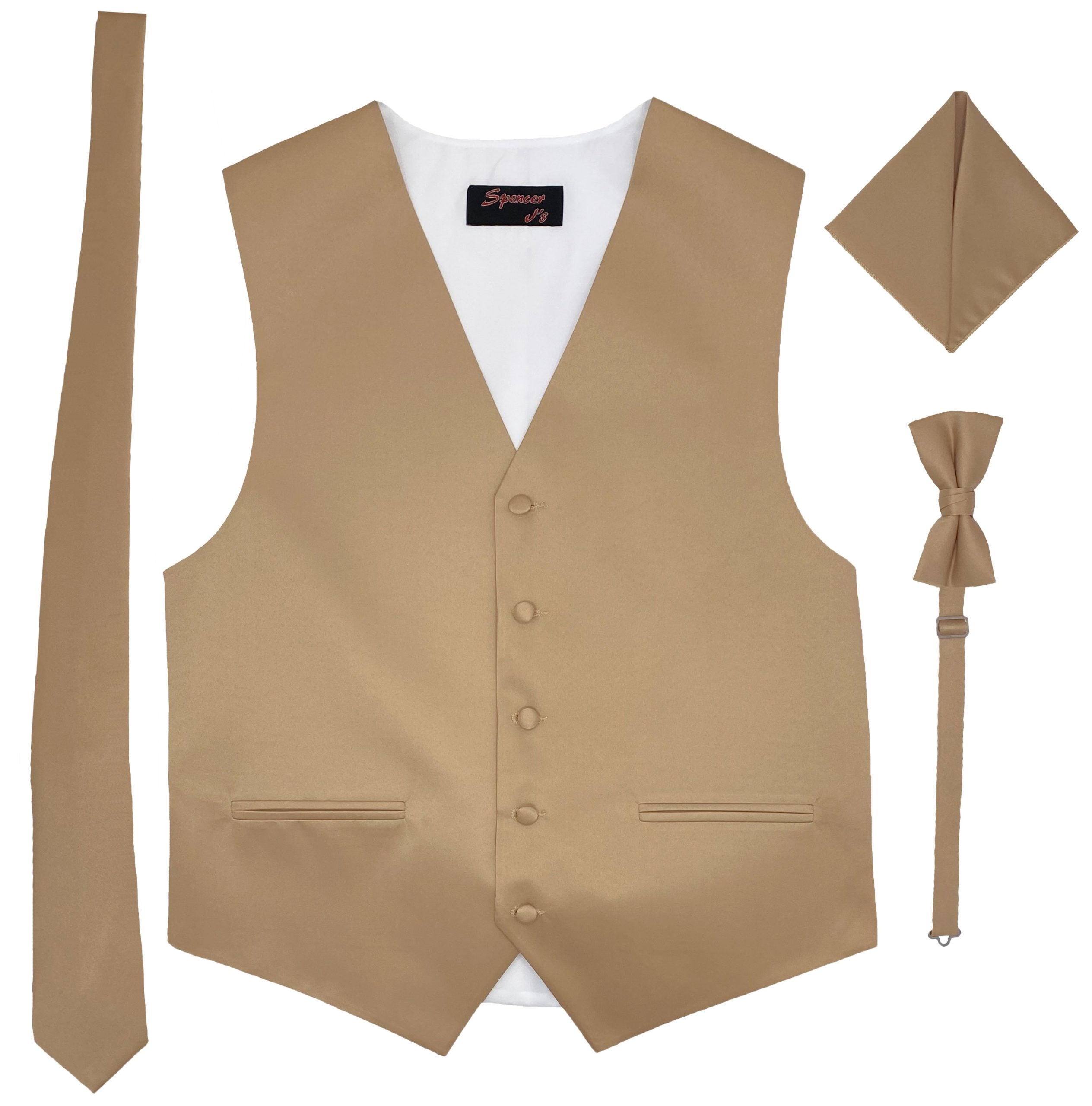 Tan Men's Satin Vest Spencer J's - 2XL - Walmart.com