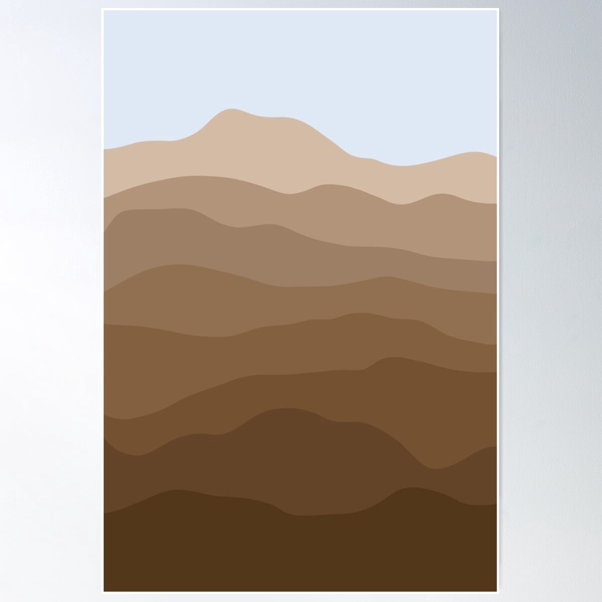 Tan Mountains Poster Wall Art, Modern Wall Decor For Living Room ...