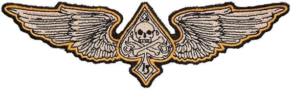 Tan & Orange Wing Spade Skull Patch, Small Size - Walmart.com