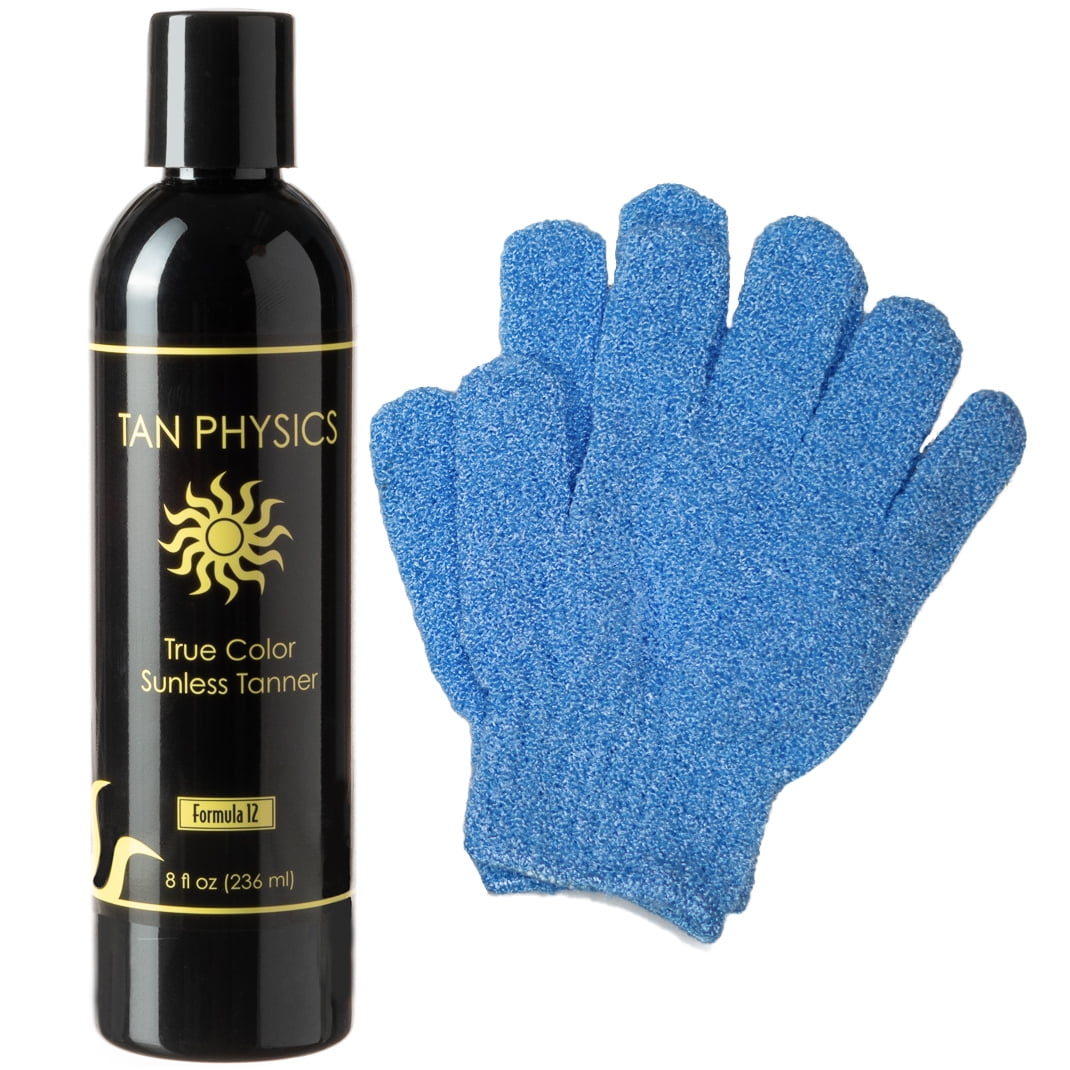 Tan Physics True Color Tanner 8 fl oz with Exfoliation Gloves for ...