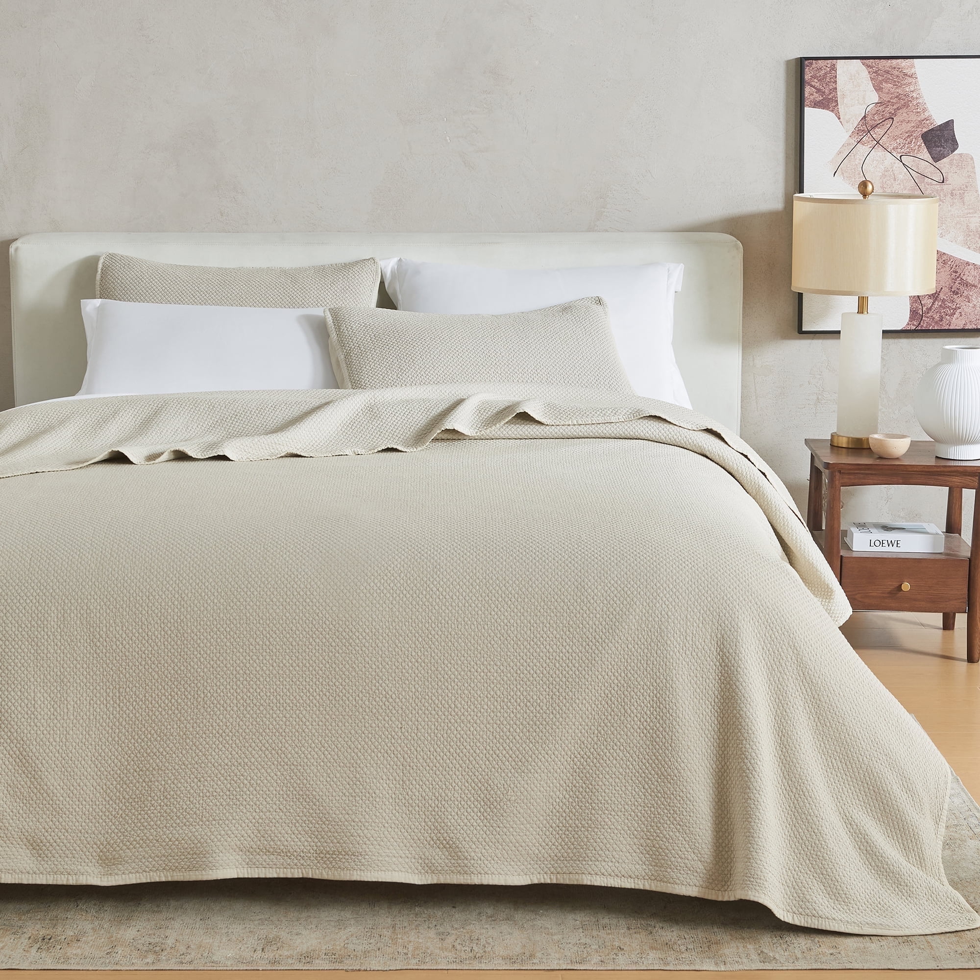 Tan Stonewashed Quilt Set with Shams (3-Piece - King) - Walmart.com