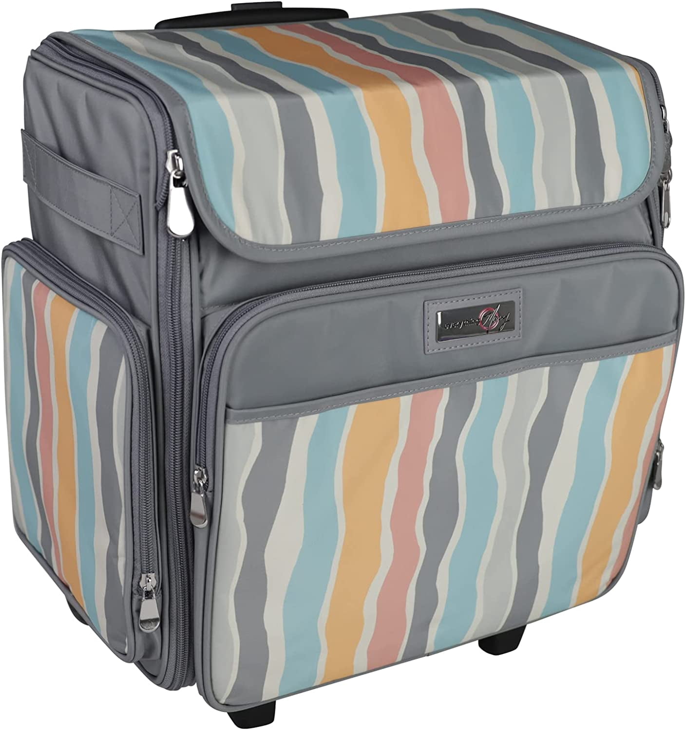 Tan - Wheeled Scrapbook Tote for Scrapbooking & Art - Travel Organizer ...