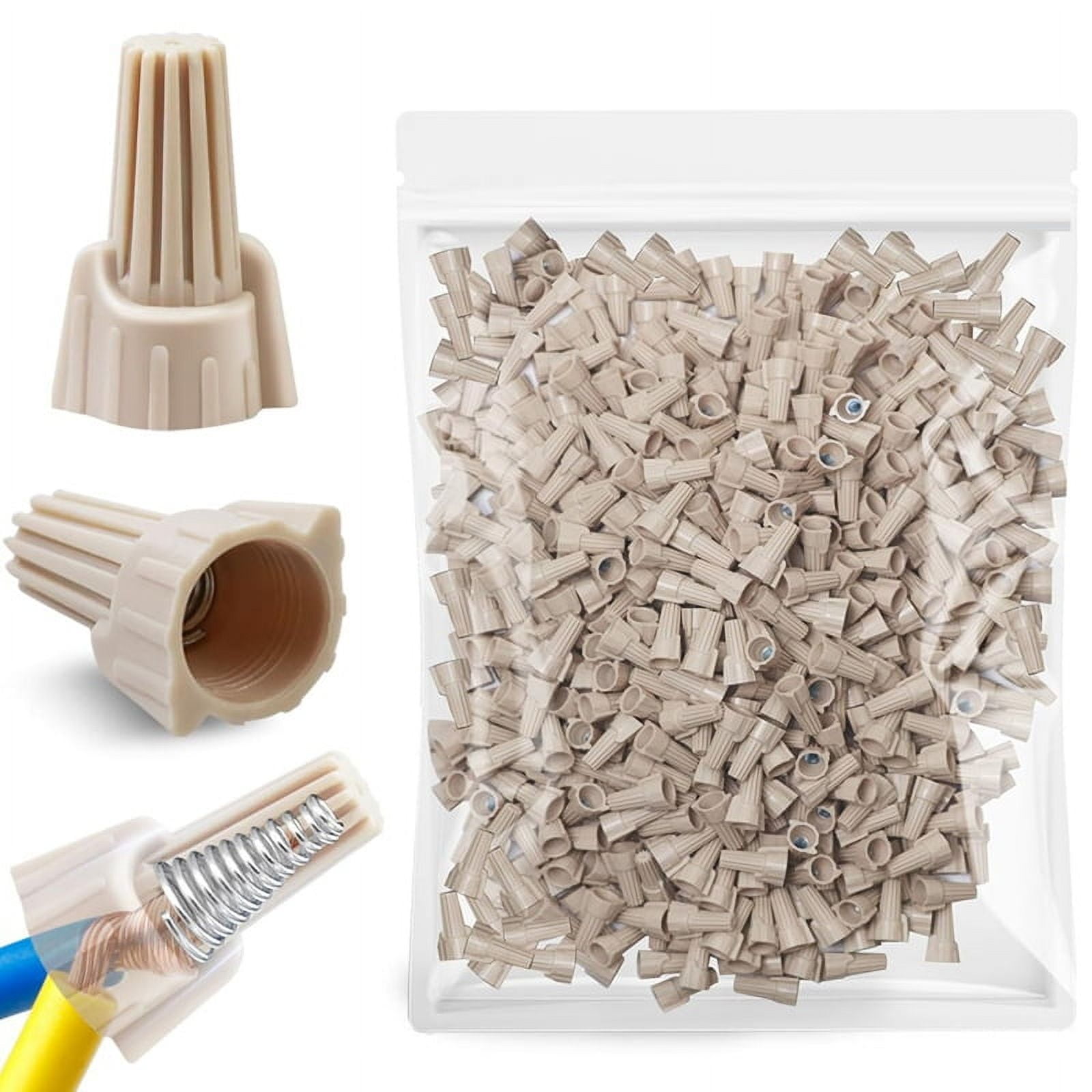 Tan , Winged Wire End Connector Cover, Nut 18-8 AWG - Walmart.com