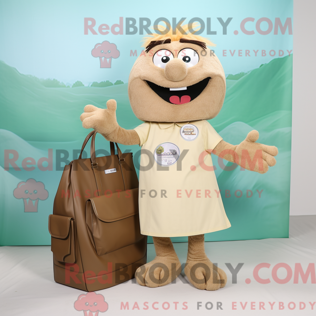 Tan Wrist Watch REDBROKOLY mascot costume character dressed with a Midi ...