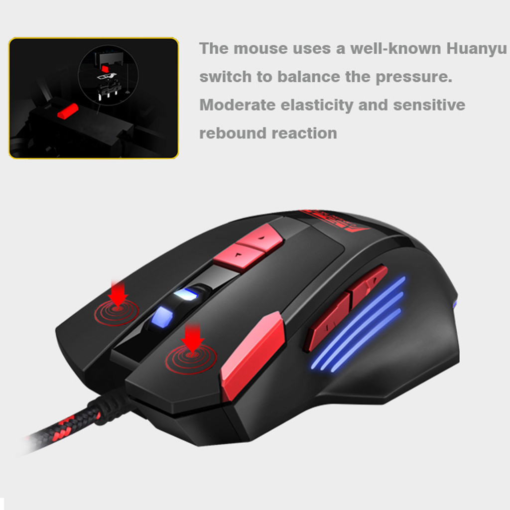 TanChengg BLOODBAT GM18 Wired Gaming Mouse Ergonomic Design 3200DPI ...
