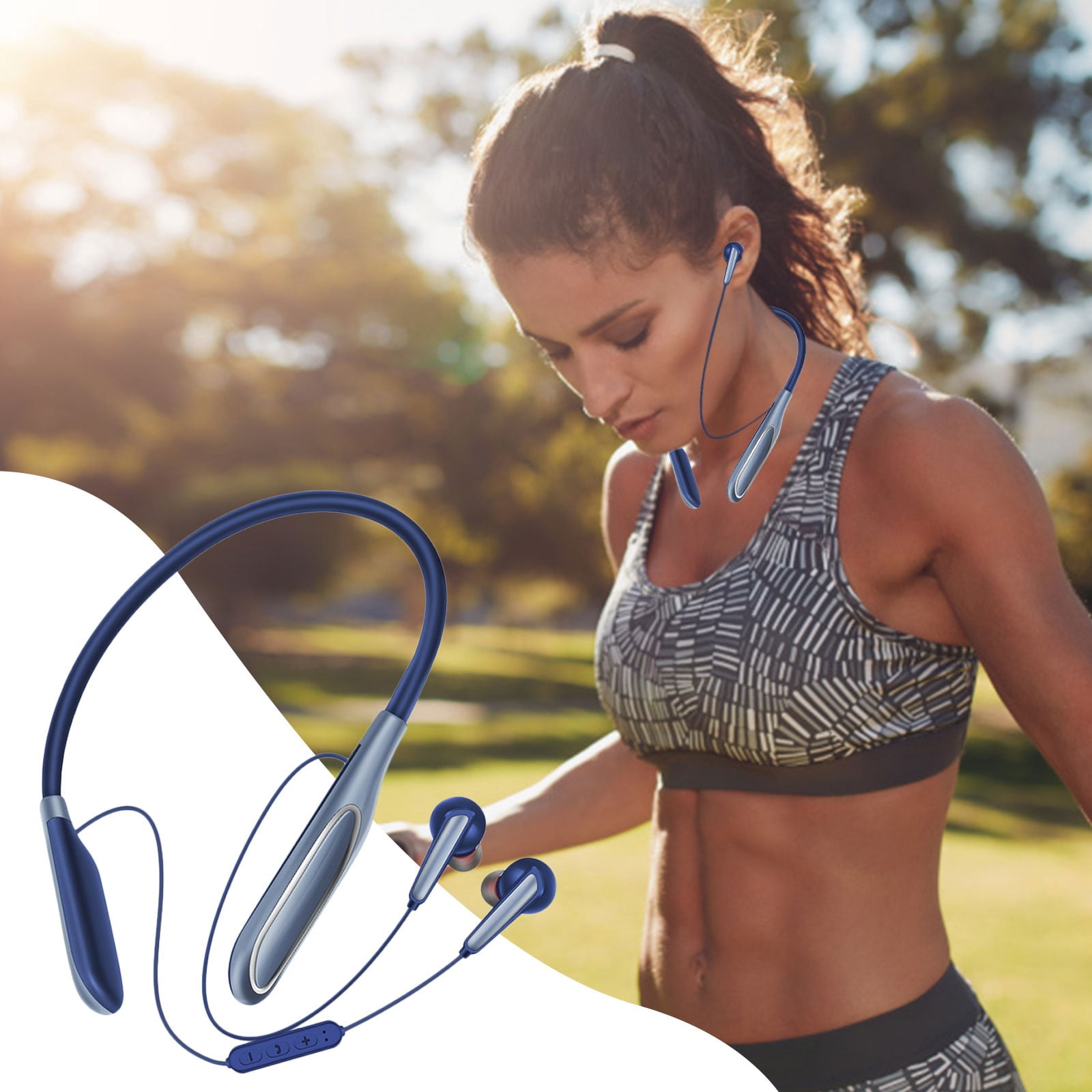 TanChengg Bluetooth Neck Hanging Wireless Sports Headphones With ...