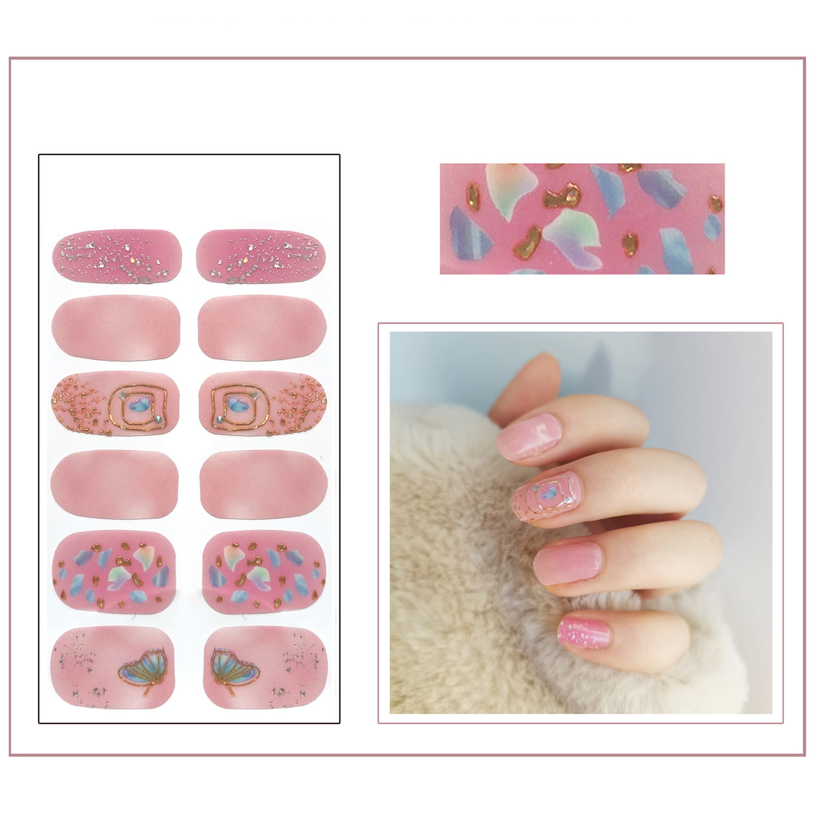 TanChengg Coffin Nails Short Clear Toe Nail Stickers Full Nail Wraps ...
