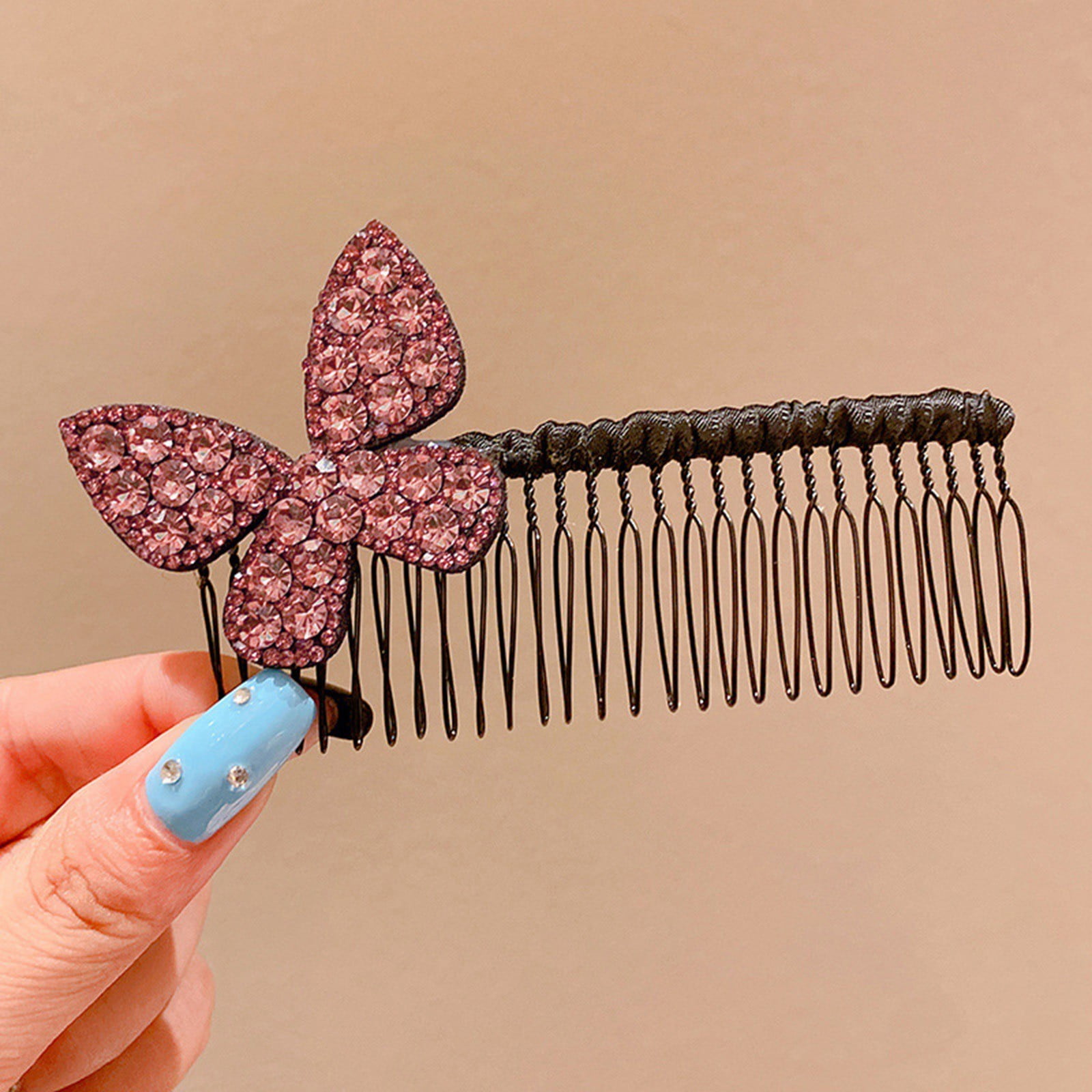 TanChengg Hair Puff Clip Rhinestone Hair Clips Female Back Of The Head ...