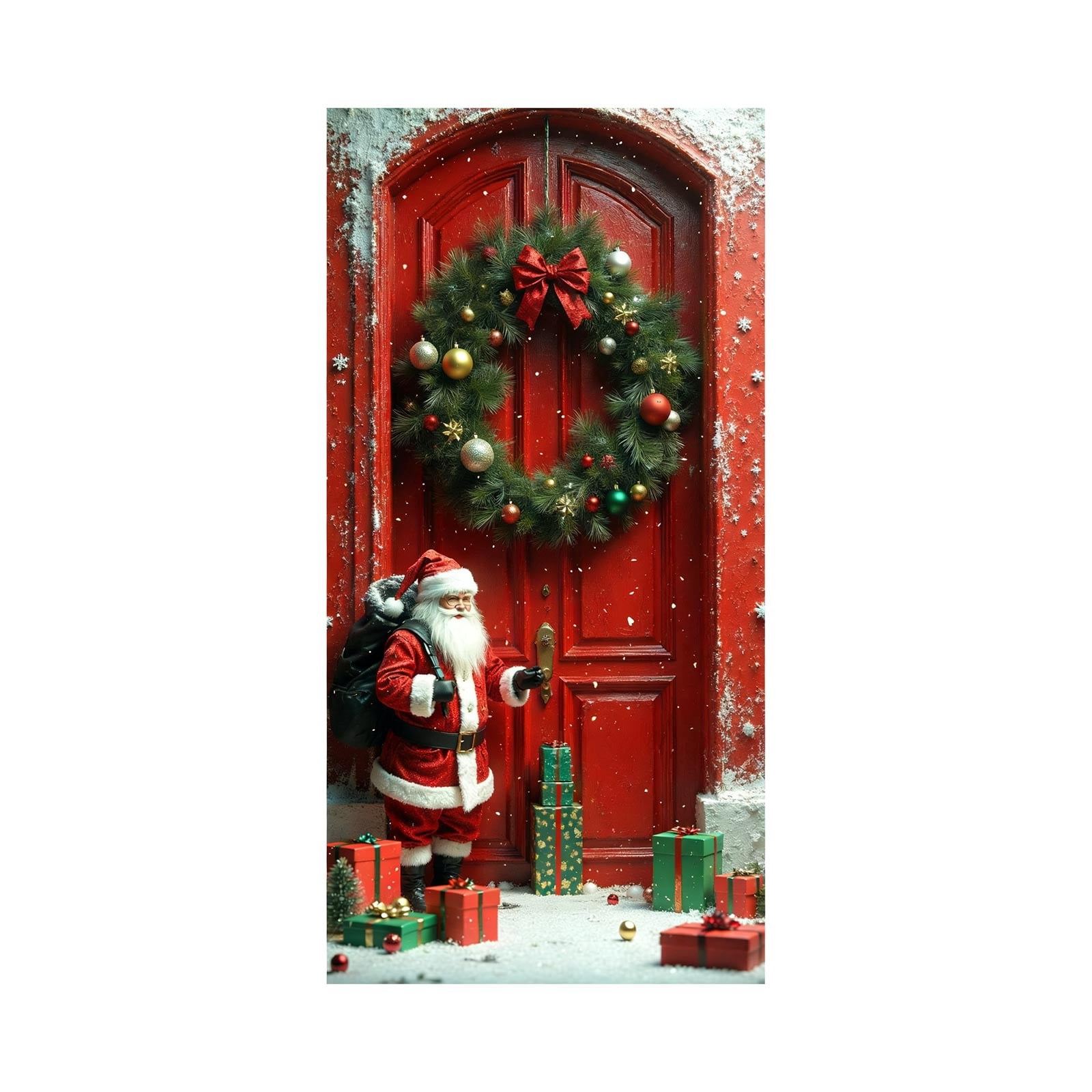 TanSiDing 1pcs Festive Santa Claus Christmas Door Curtain - Holiday ...