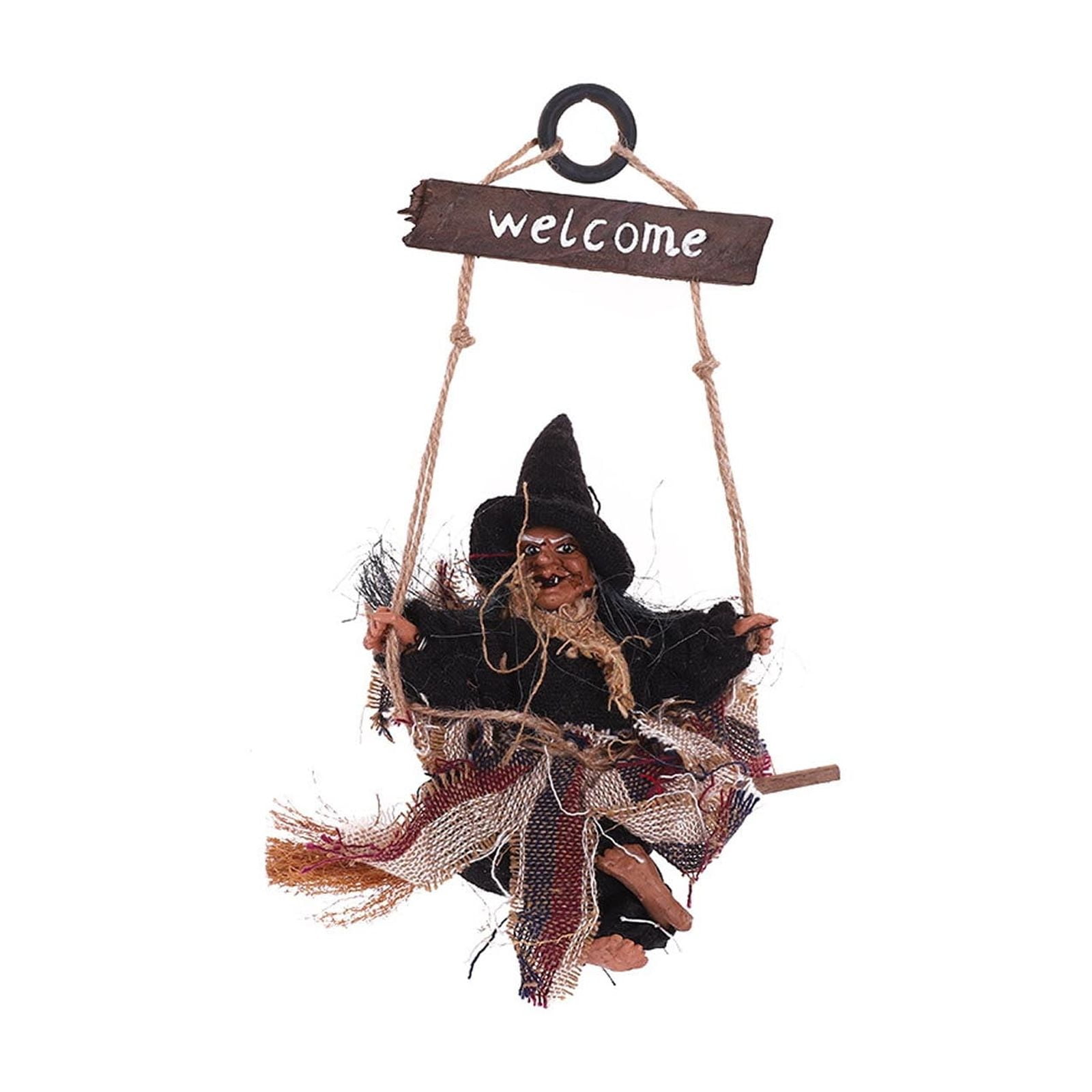 TanSiDing 3pcs Halloween Witch Broom Door Hanging - Authentic Linen ...