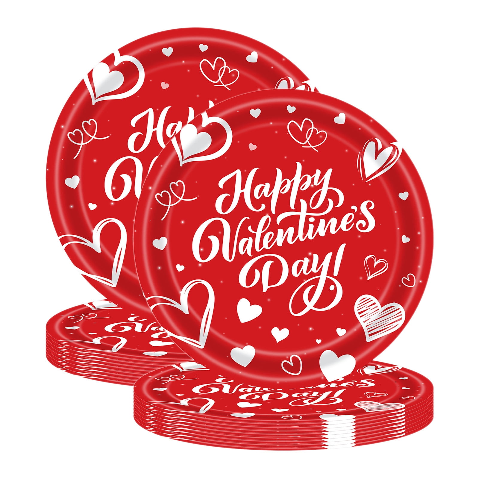 TanSiDing 40pcs Valentine's Day Party Plates Disposable Dinnerware Set ...