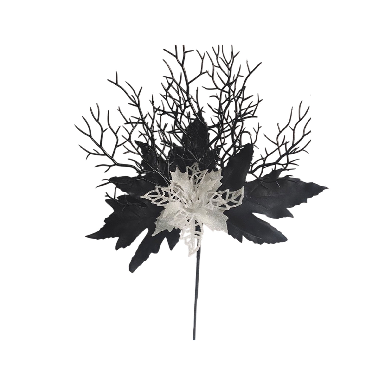 TanSiDing 4pcs Halloween Black Flower Branch Artificial Floral ...