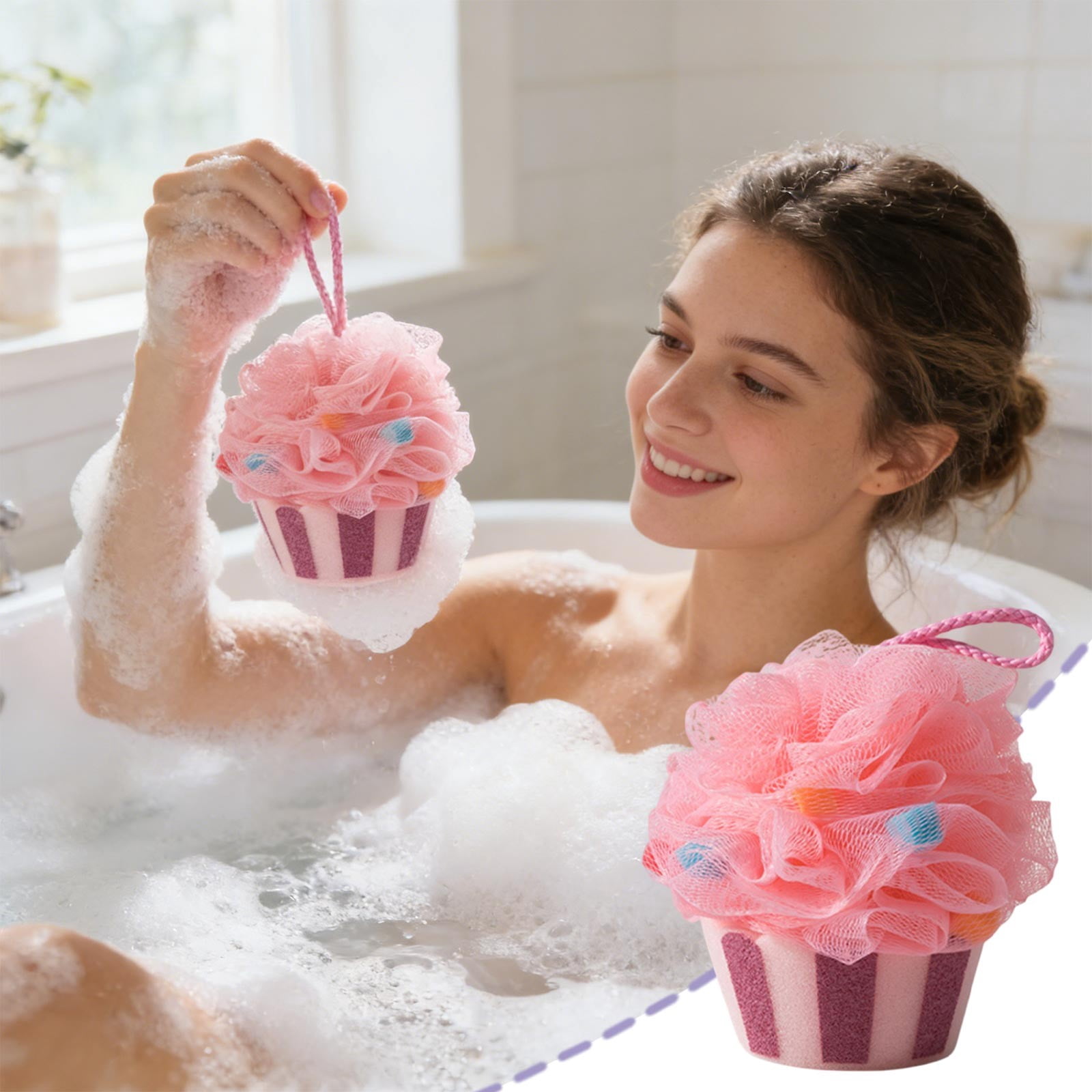 TanSiDing Summer Bath Sponge Ball Exfoliating Body Scrubber Shower ...