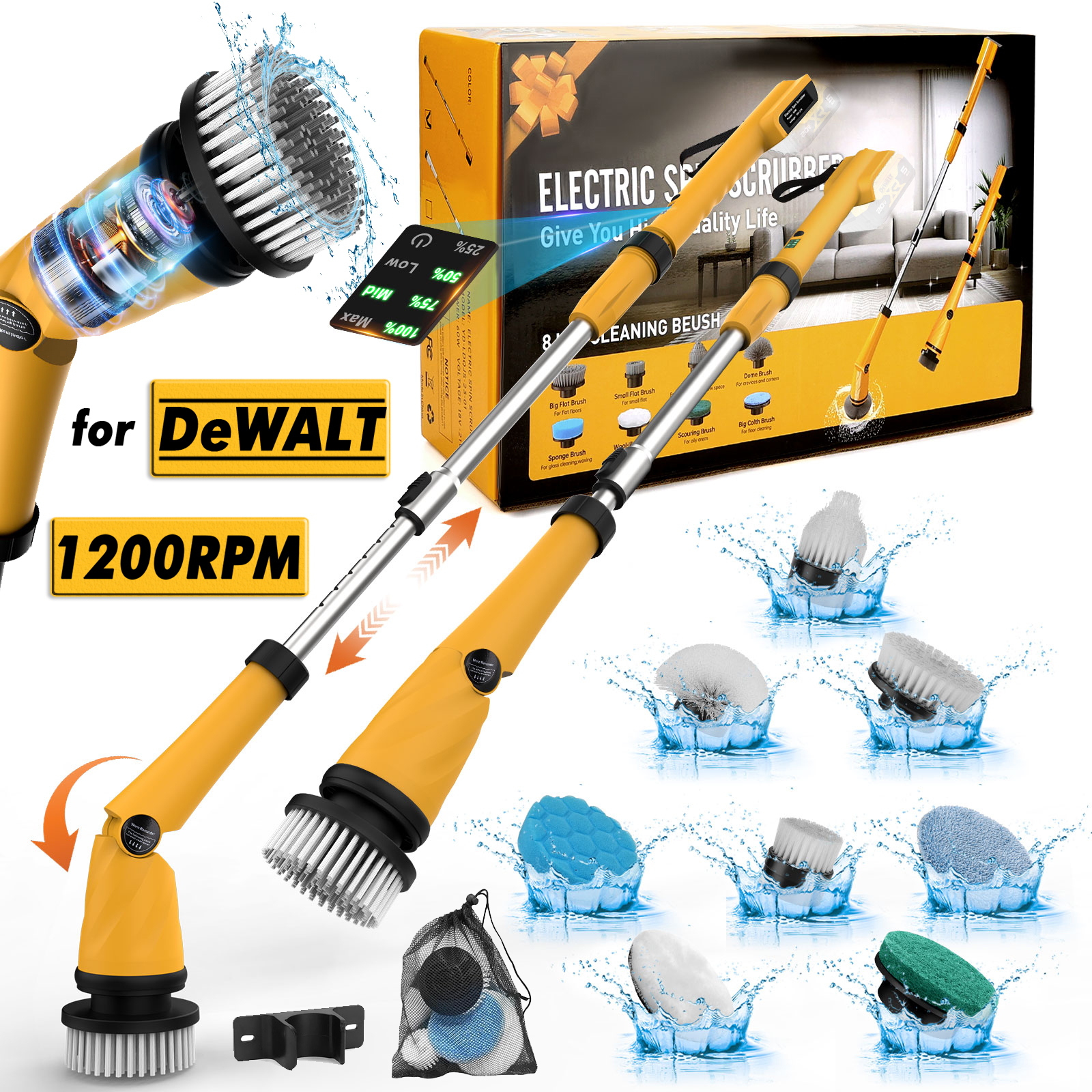 Electric Spin Scrubber - Aoresac Electric Cleaning Brush, Power Shower ...