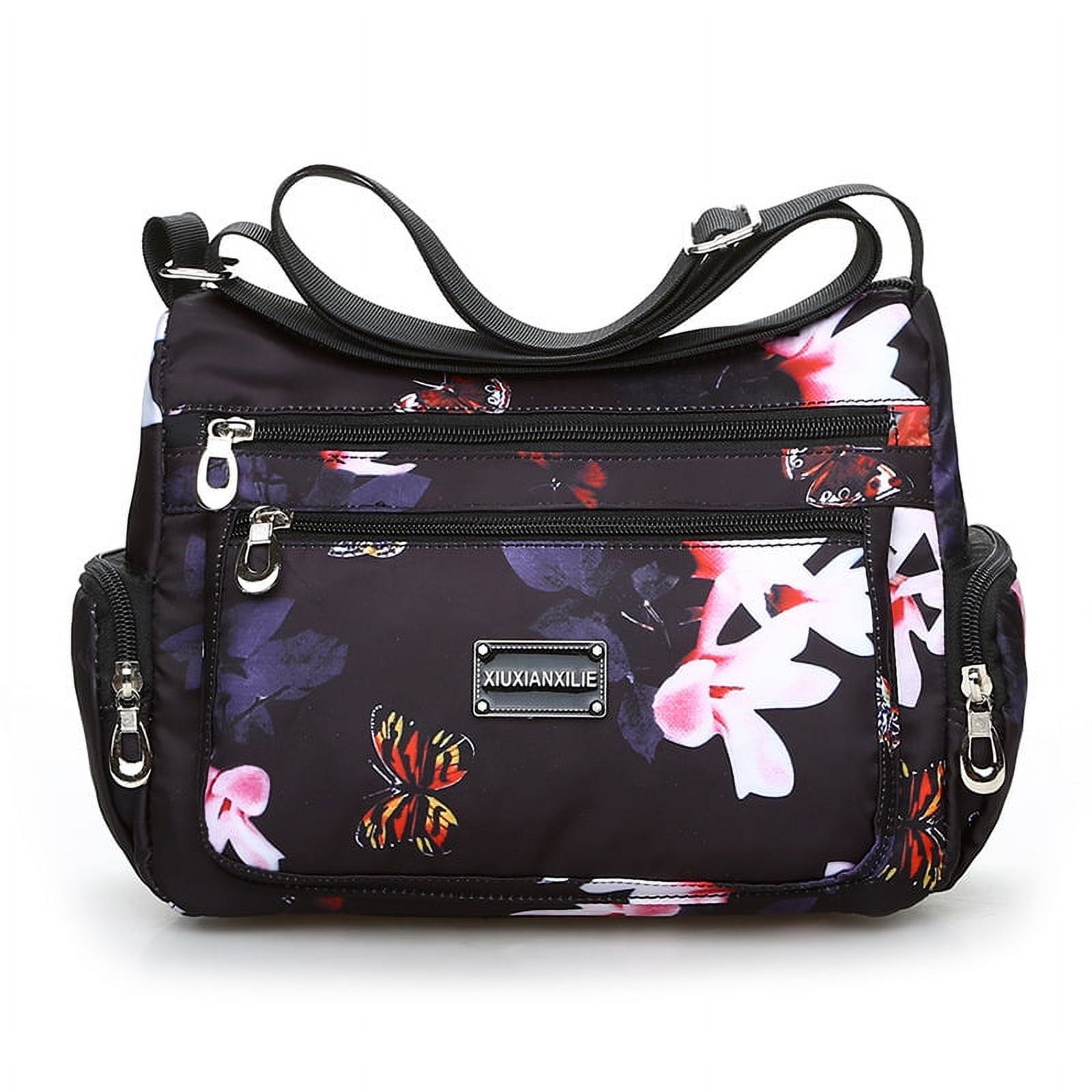 Tancuzo Crossbody Bags for Women Nylon Shoulder Bag Floral Multi-Pocket ...