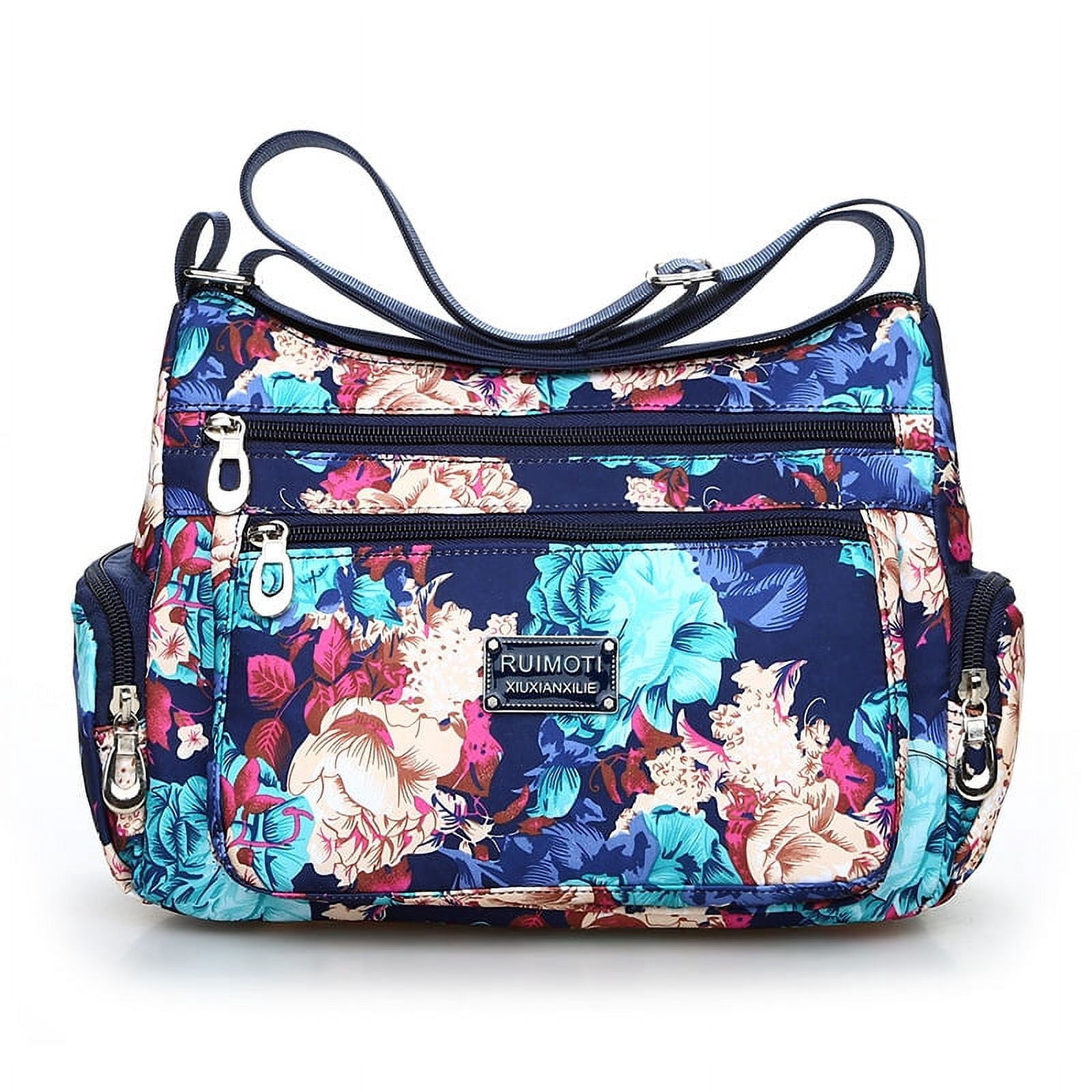 Tancuzo Crossbody Bags for Women Nylon Shoulder Bag Floral Multi-Pocket ...