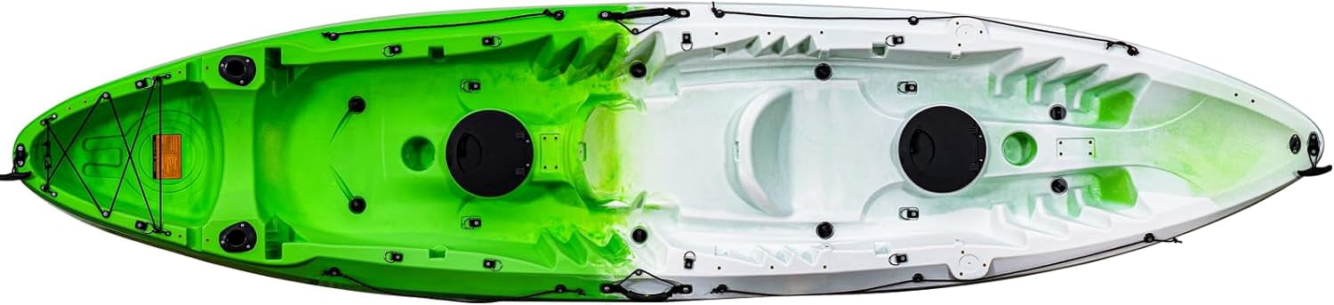 Tandem Fishing Kayak, 12.4FT for 2-3 Adults with Paddle, Comfortable ...