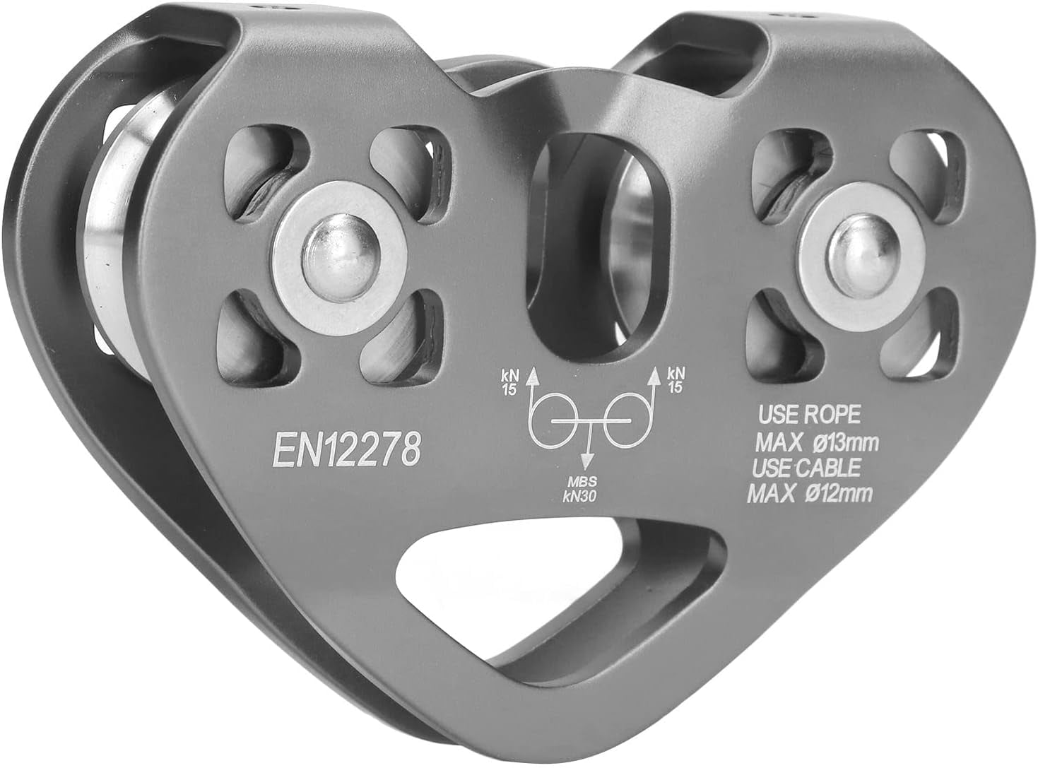 Tandem Speed Double Pulley, 25KN Pulley Climbing Pulley Pulley Aluminum ...