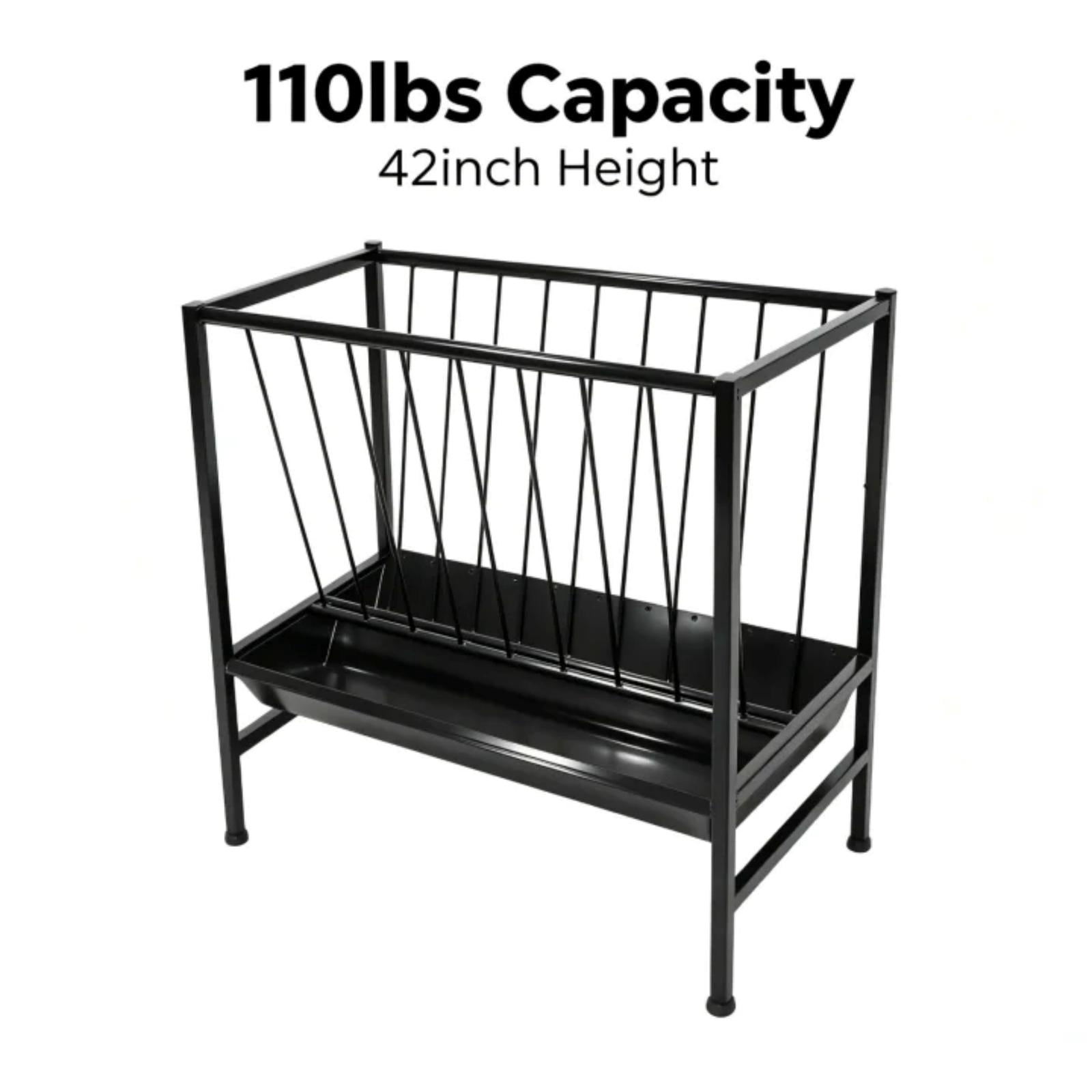 Tanfengu 110 Lbs Load-bearing Goat Feeder, Black Galvanized Livestock ...