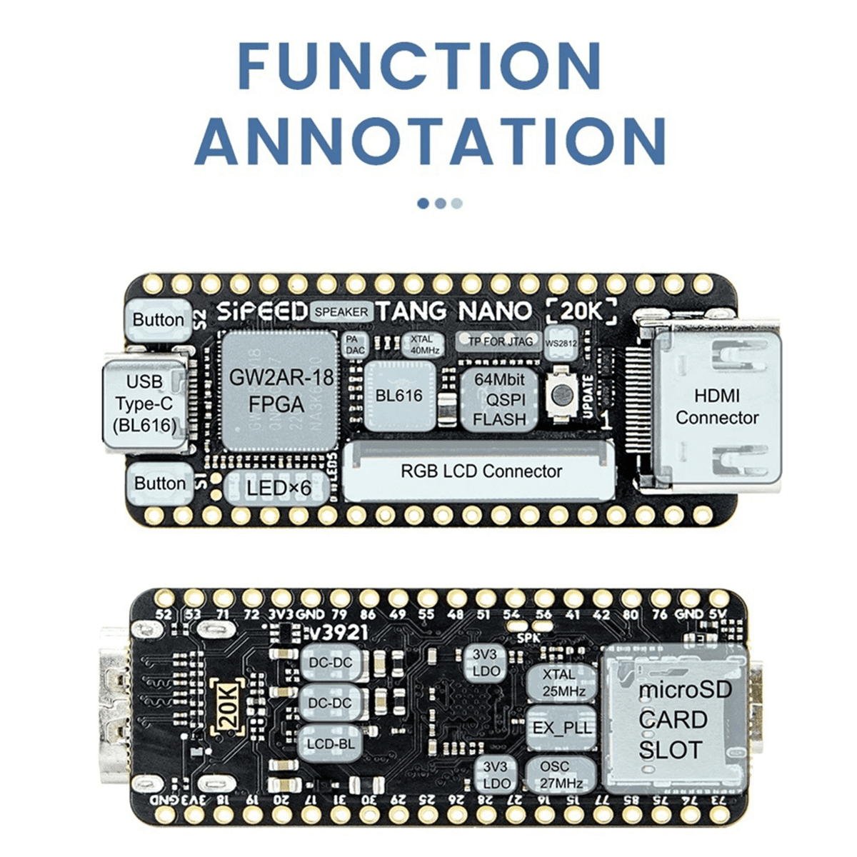 Tang Nano 20k Fpga Riscv Linux Development Board Retro Game Kits Riscv Linux Retro Game Player