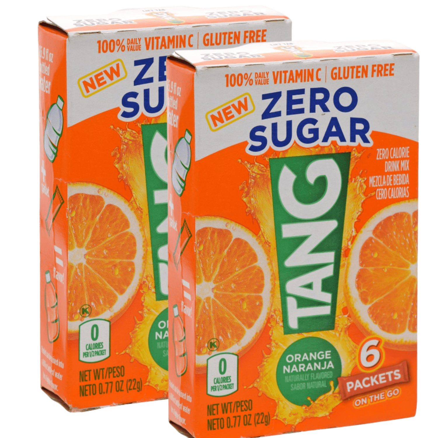 Tang Orange On-The-Go Zero Sugar Drink Mix, Low-Calorie, Non-Carbonated ...