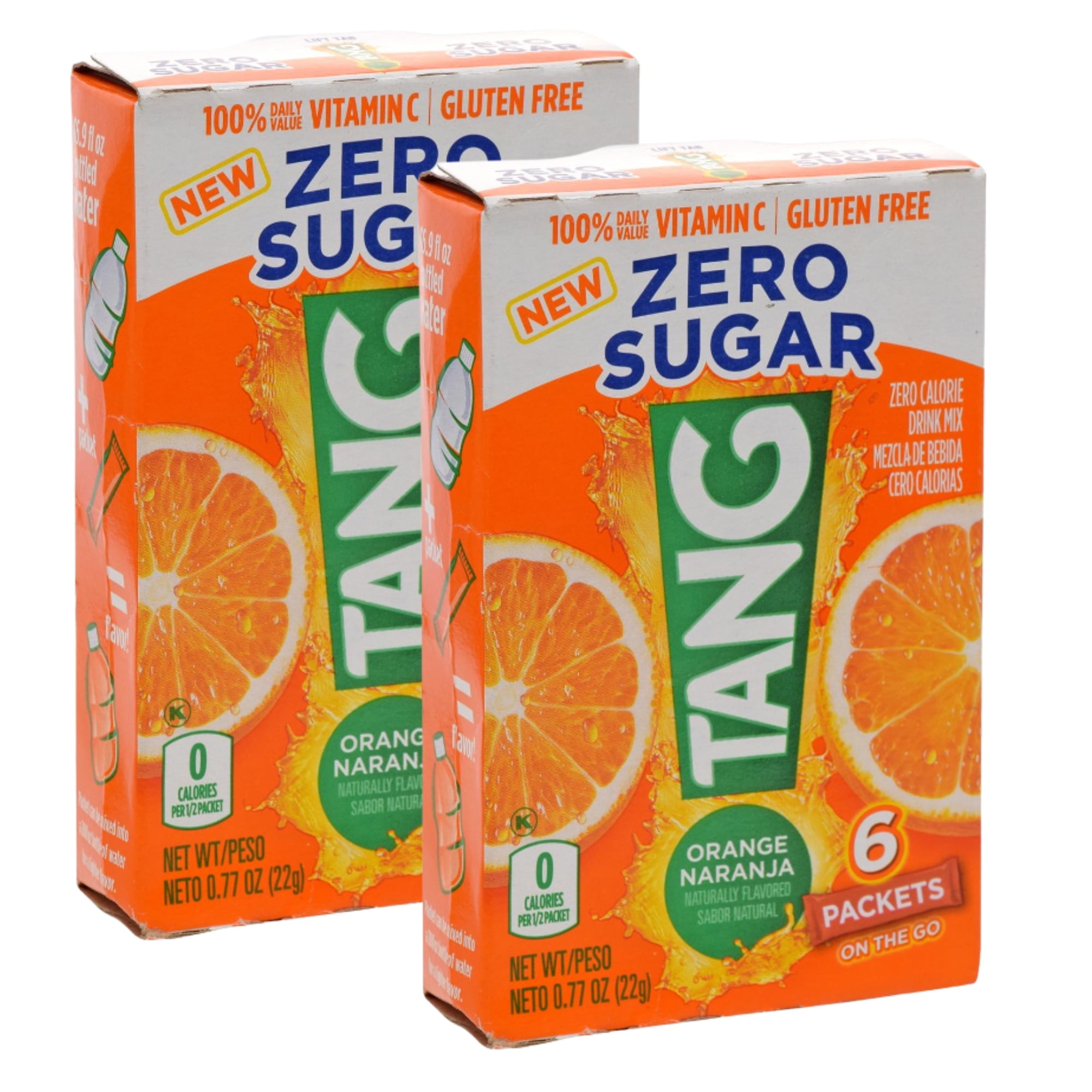 Tang Orange Zero Sugar, On-The-Go Powdered Mix - 2 Boxes (12 Servings ...