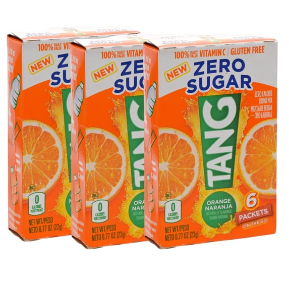 Tang Zero Sugar Orange Drink Mix, On-The-Go, Non-Carbonated, Low ...